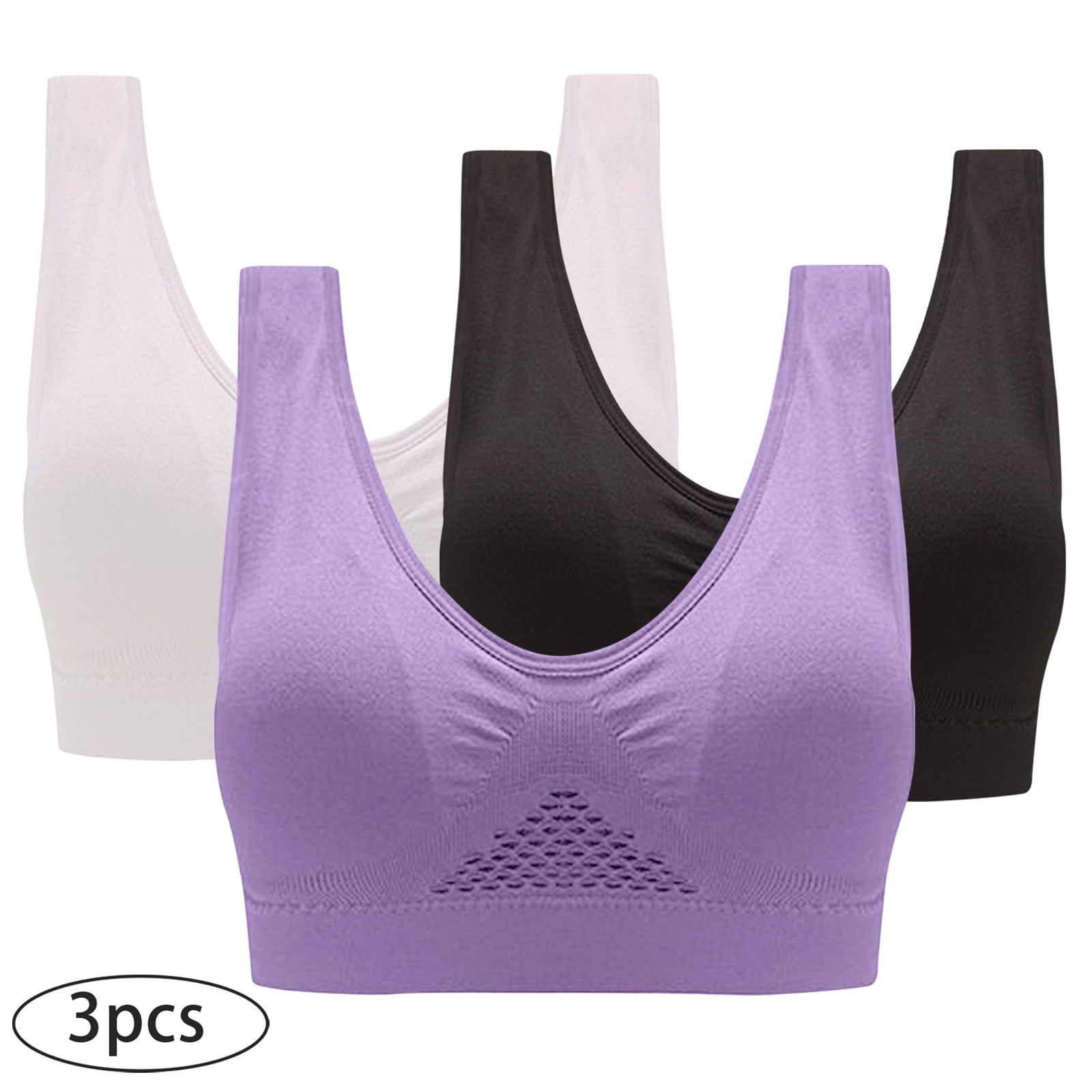 YWDJ Bras for Women Push up 3 Pack Front Close Lounge Bras Wirefree ...