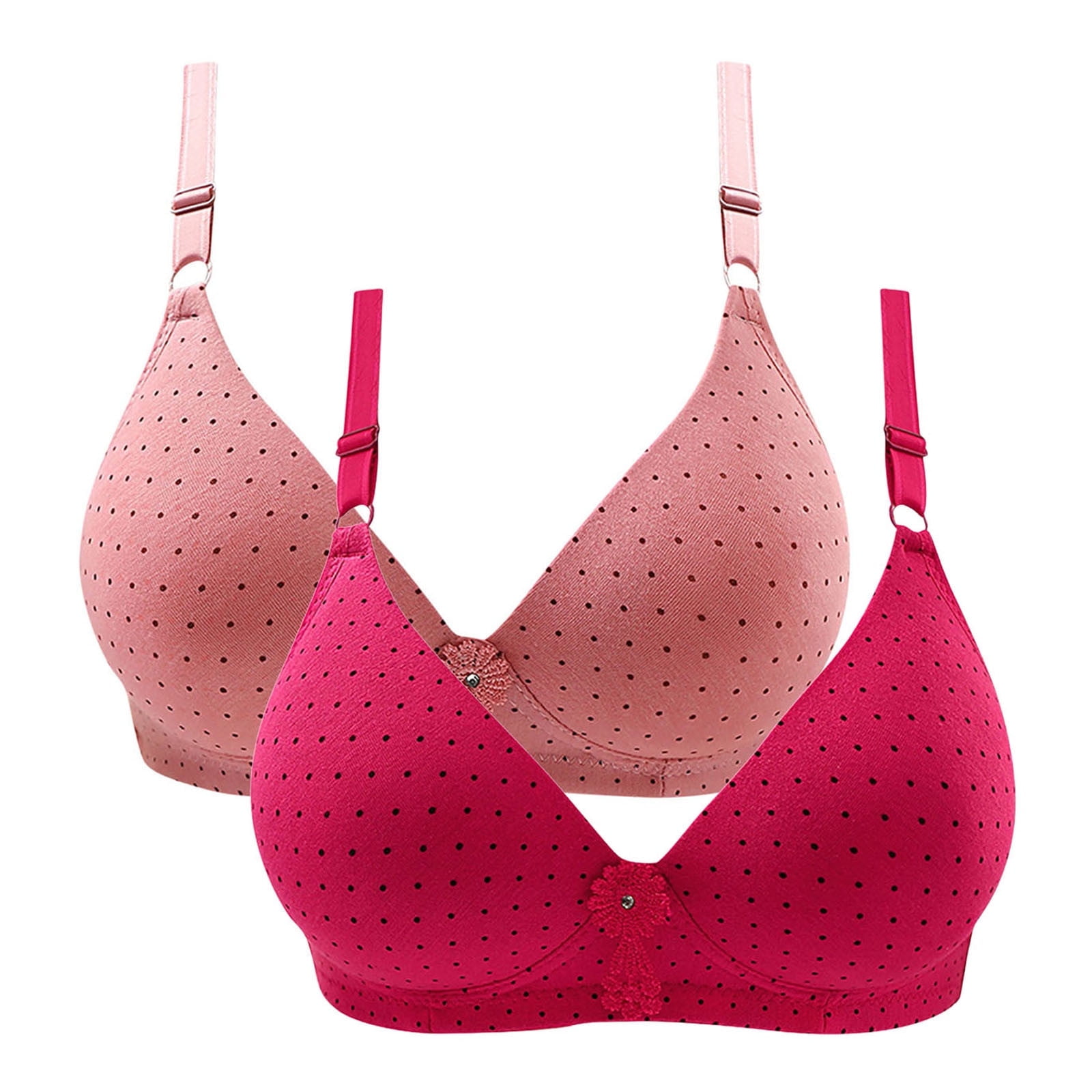 YWDJ Bras for Women Push up and Padded 2 Pack Back Closures Bras ...