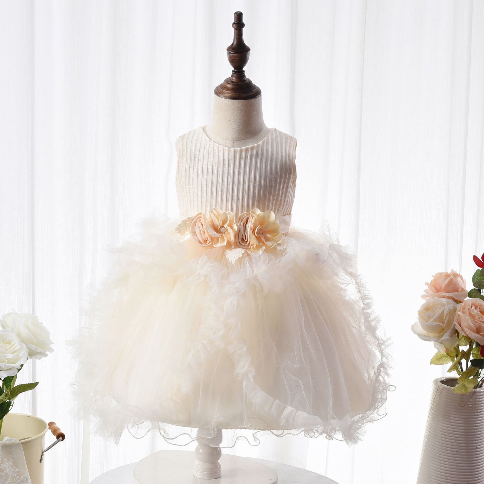 YWDJ Casual Dresses for Girls Cute Soft Childrens Dress Sequined Mesh ...