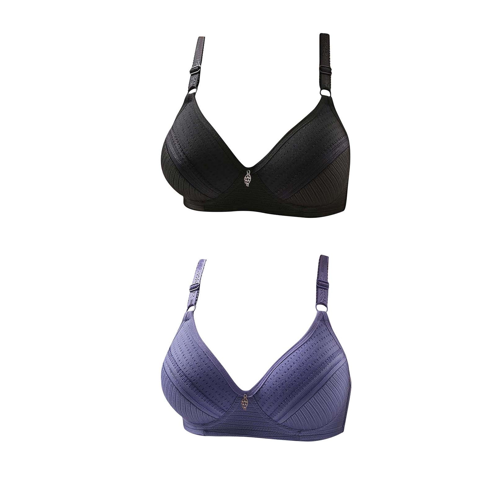 YWDJ Comfy Bras for Women 2 Pack Comfy Bras No Wires Lounge Bras ...