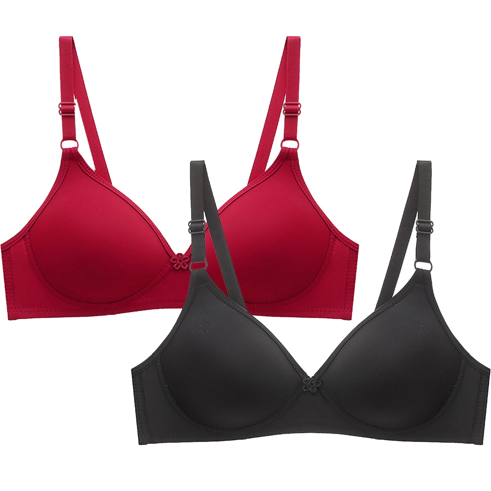 YWDJ Comfy Bras for Womens 2 Pack Back Closures Comfortable Bras Size ...