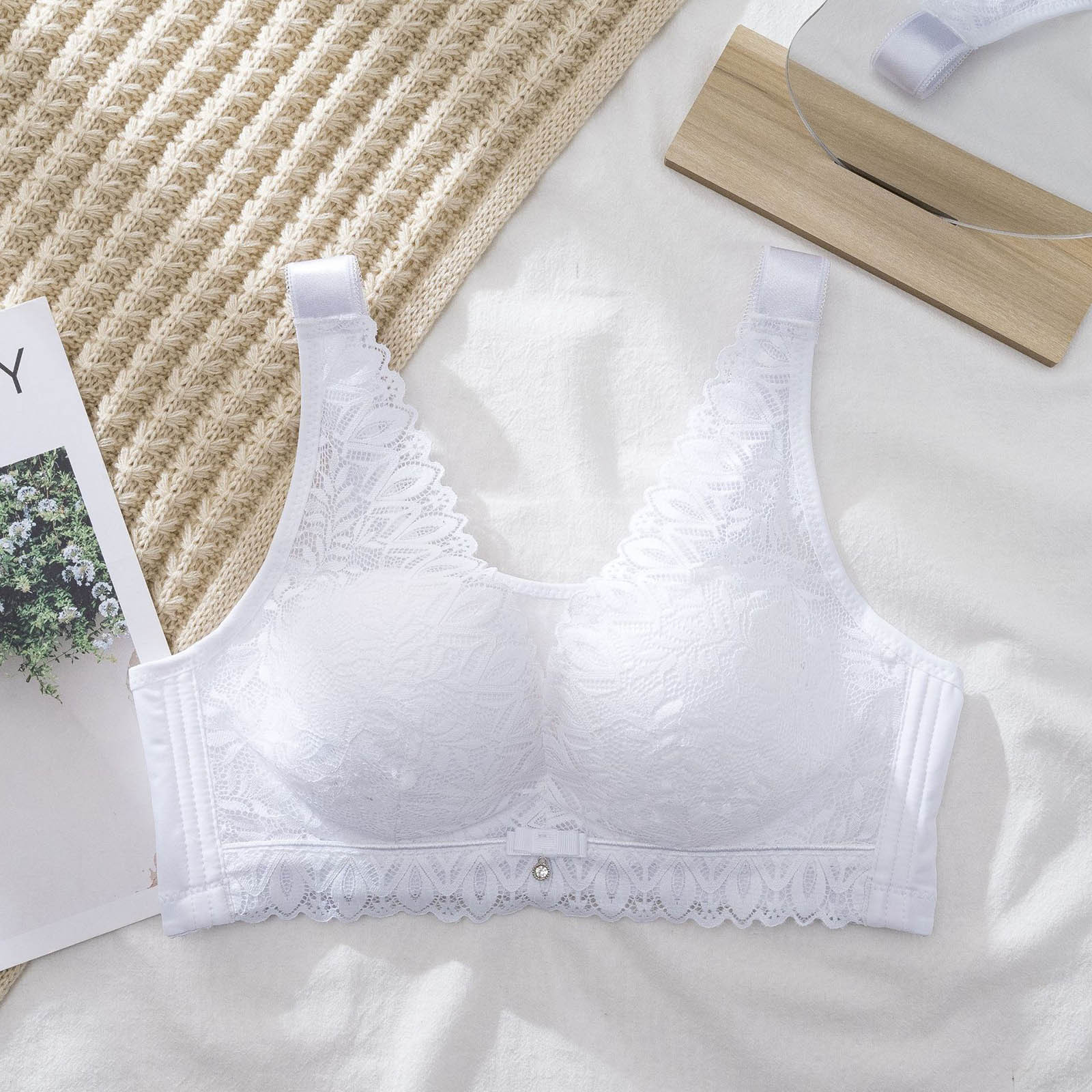 YWDJ Comfy Bras for Womens Closure in Back Lounge Bras No Wires ...