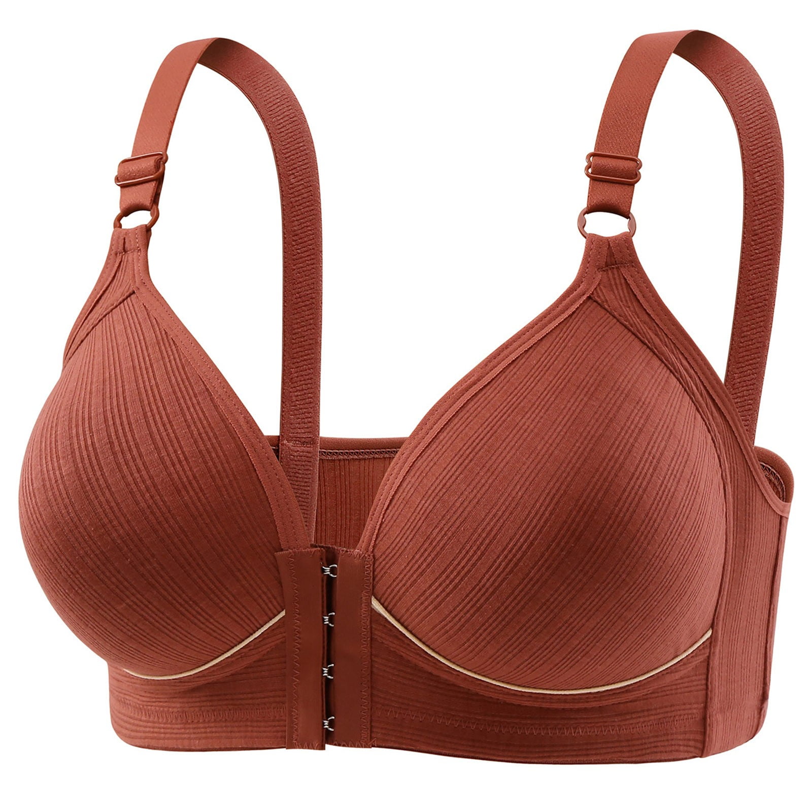 YWDJ Cotton Bras for Women Plus Size Front Closure Push up Wireless ...