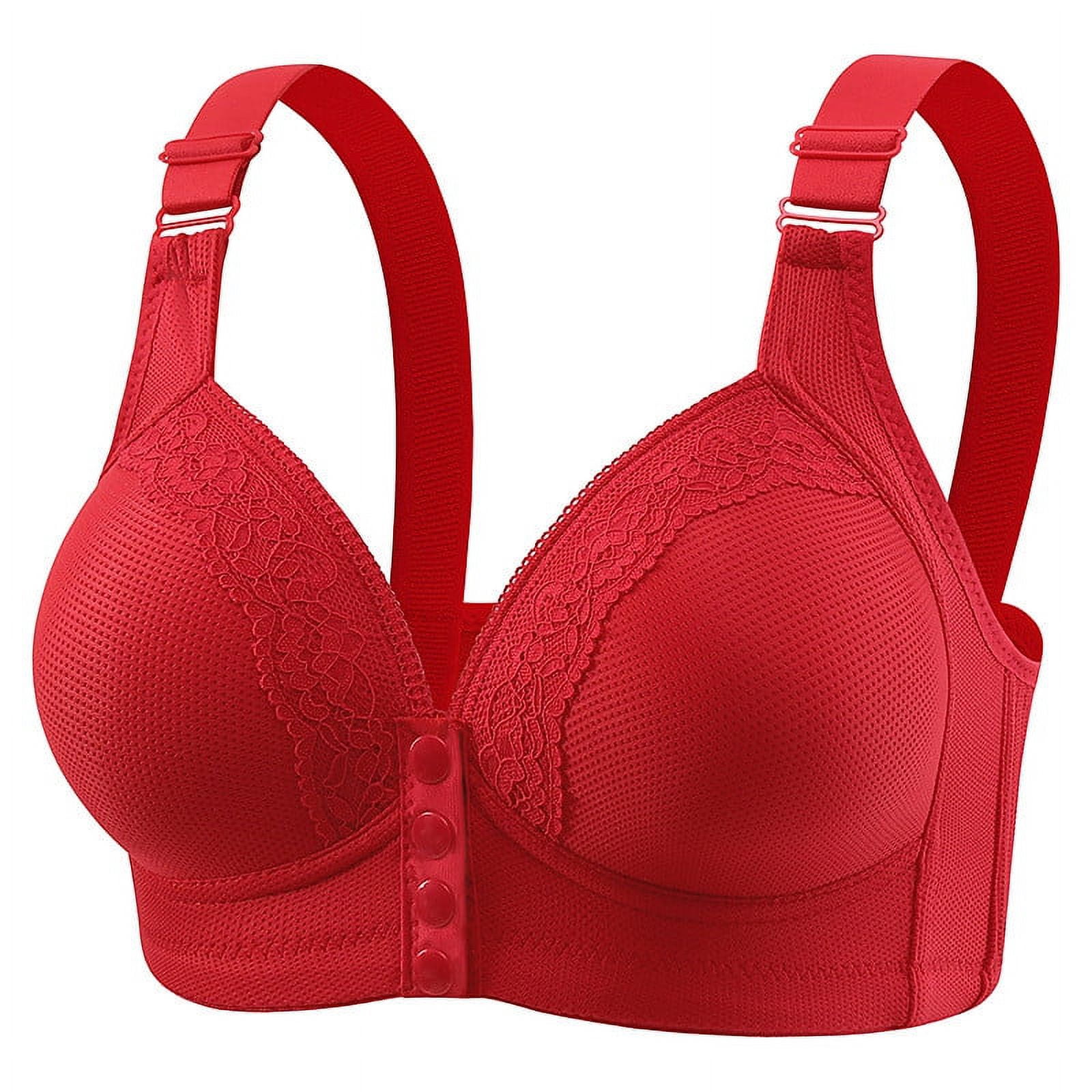 YWDJ Cotton Bras for Women Wirefree Front Closure Push up Full Coverage ...