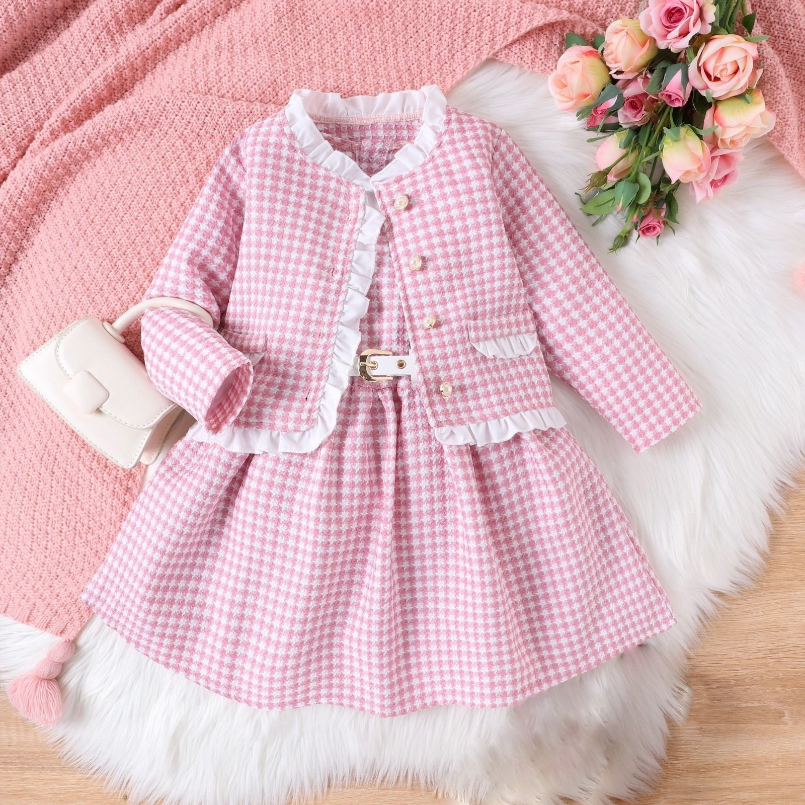 YWDJ Elegant Slim Set Sleeveless Dress + Belt + Jacket Set Suitable For ...