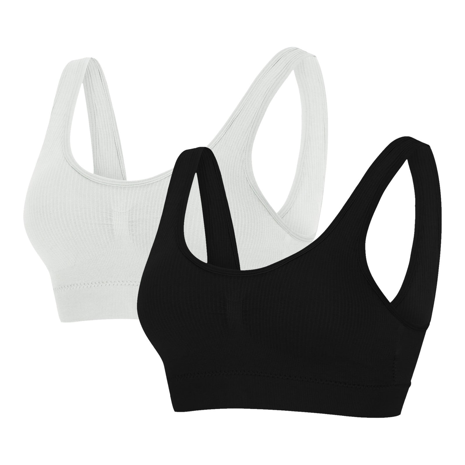 YWDJ Full Coverage Bras for Women Lined 2 Pack Pullover Gym Bras No ...