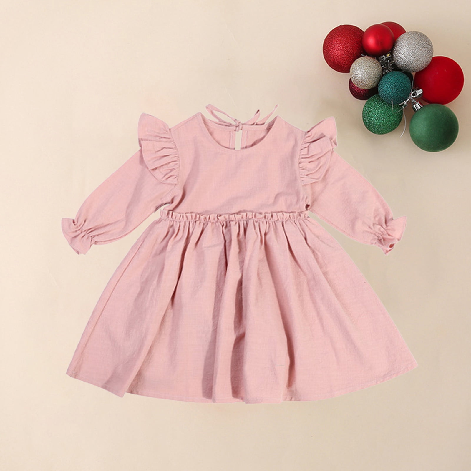 YWDJ Girls Casual Dress Cotton Childrens Dress With Flying Sleeves For ...