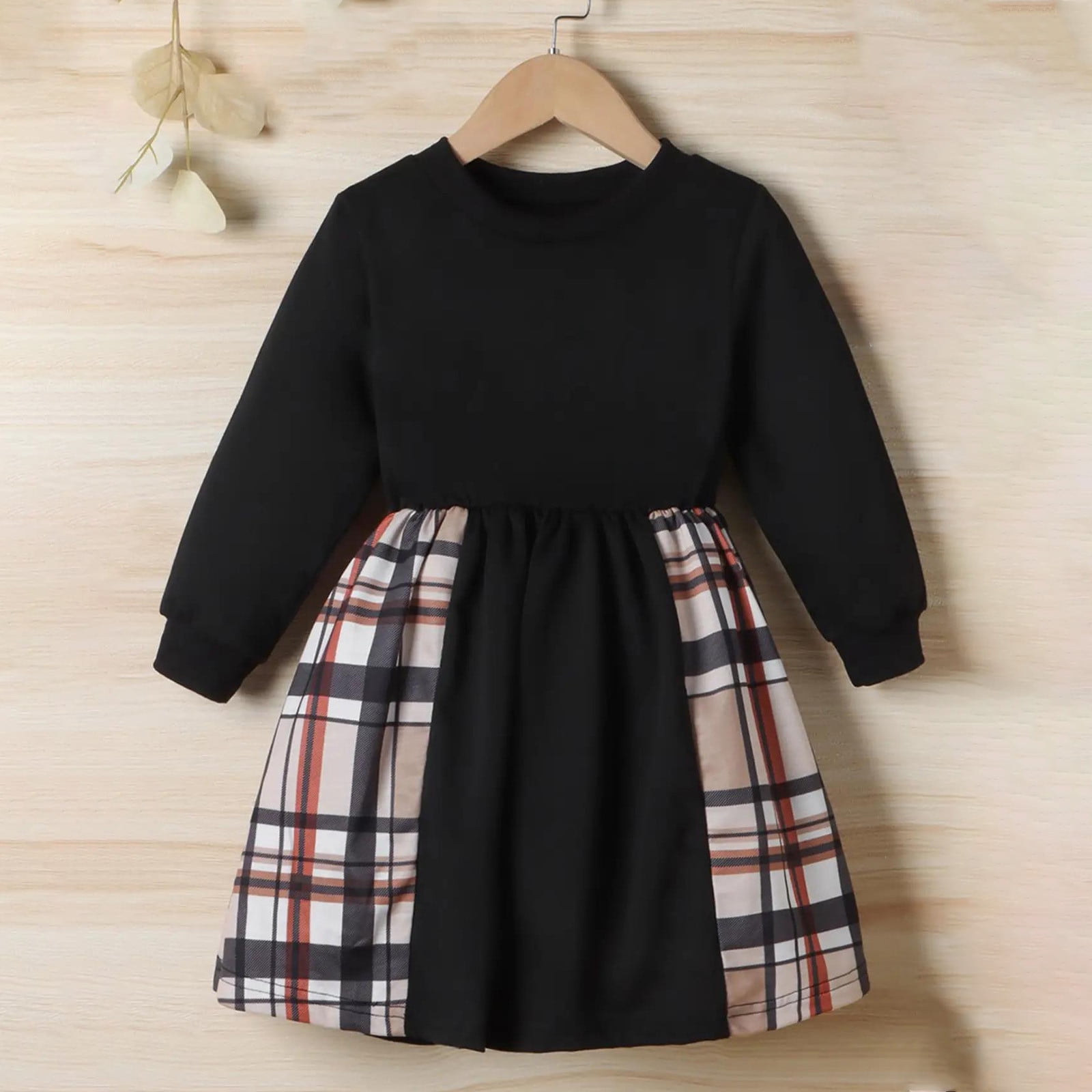 YWDJ Girls Gothic Dress Fashion Plaid Dress Set Dress Fashion Plaid ...