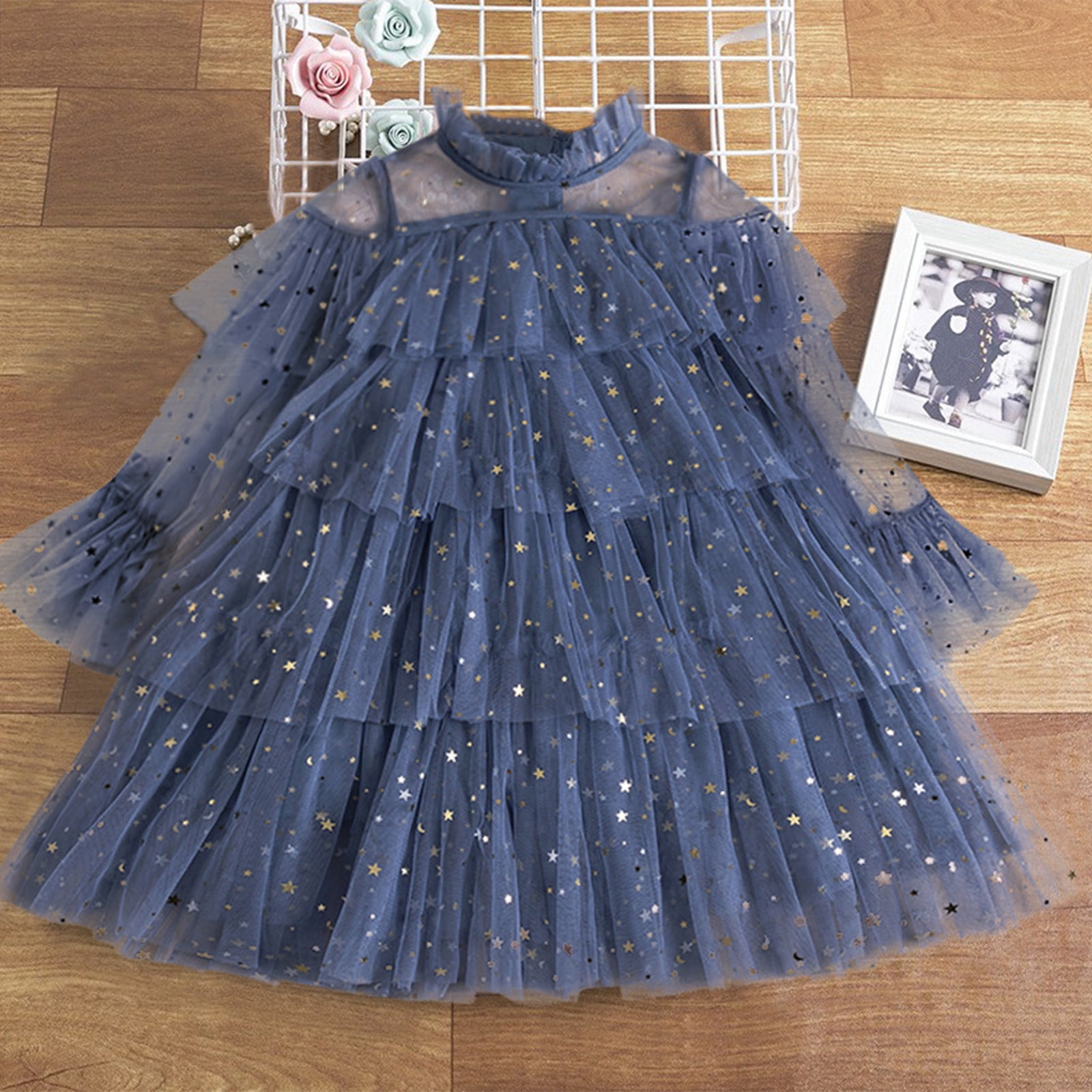 YWDJ Girls Prom Dresses Long Party Bubble Sleeve Dress Girl Princess ...