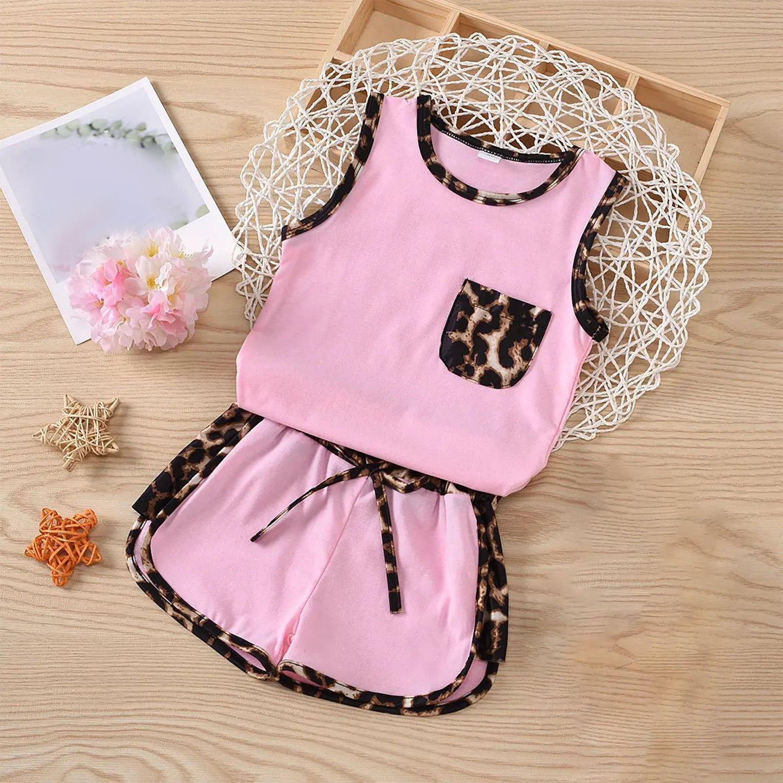 YWDJ Girls Two Piece Outfits Sets Summer Kids 1-6 T Sleeveless Tank ...