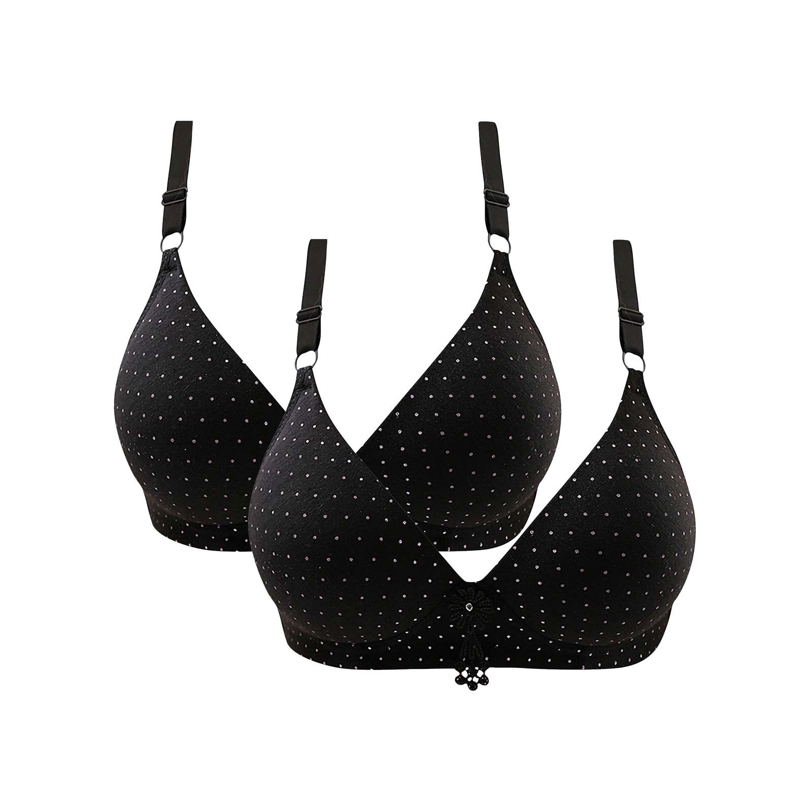 YWDJ Lace Bras for Women Push up 2 Pack Closure in Back Comfy Bras No ...