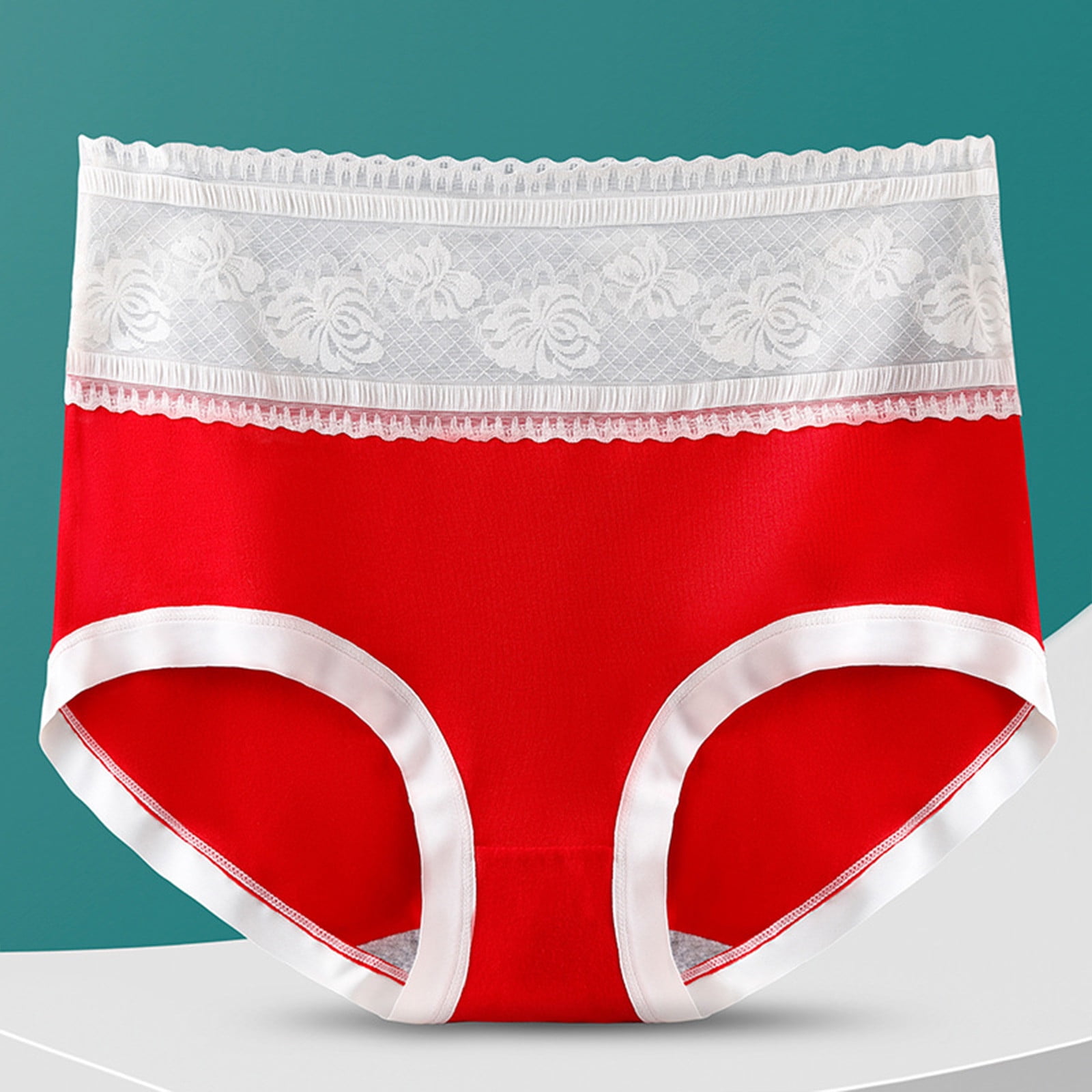 YWDJ Panties for Women Cotton Lace Lightweight High Waist No Show ...
