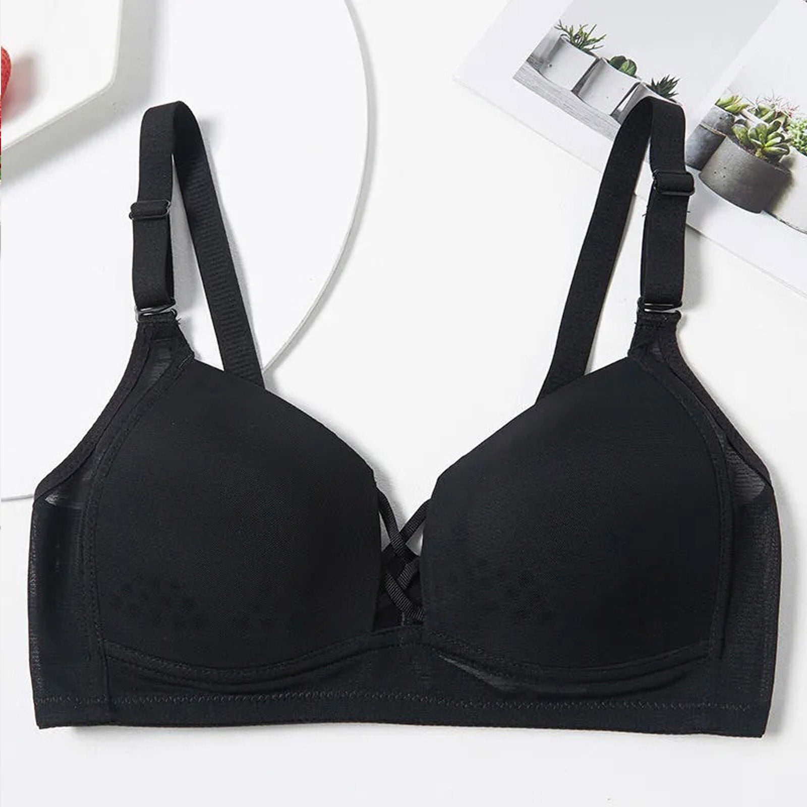 YWDJ Bras for Women Push up Comfy Bras No Wire Lounge Bras Adjustable ...