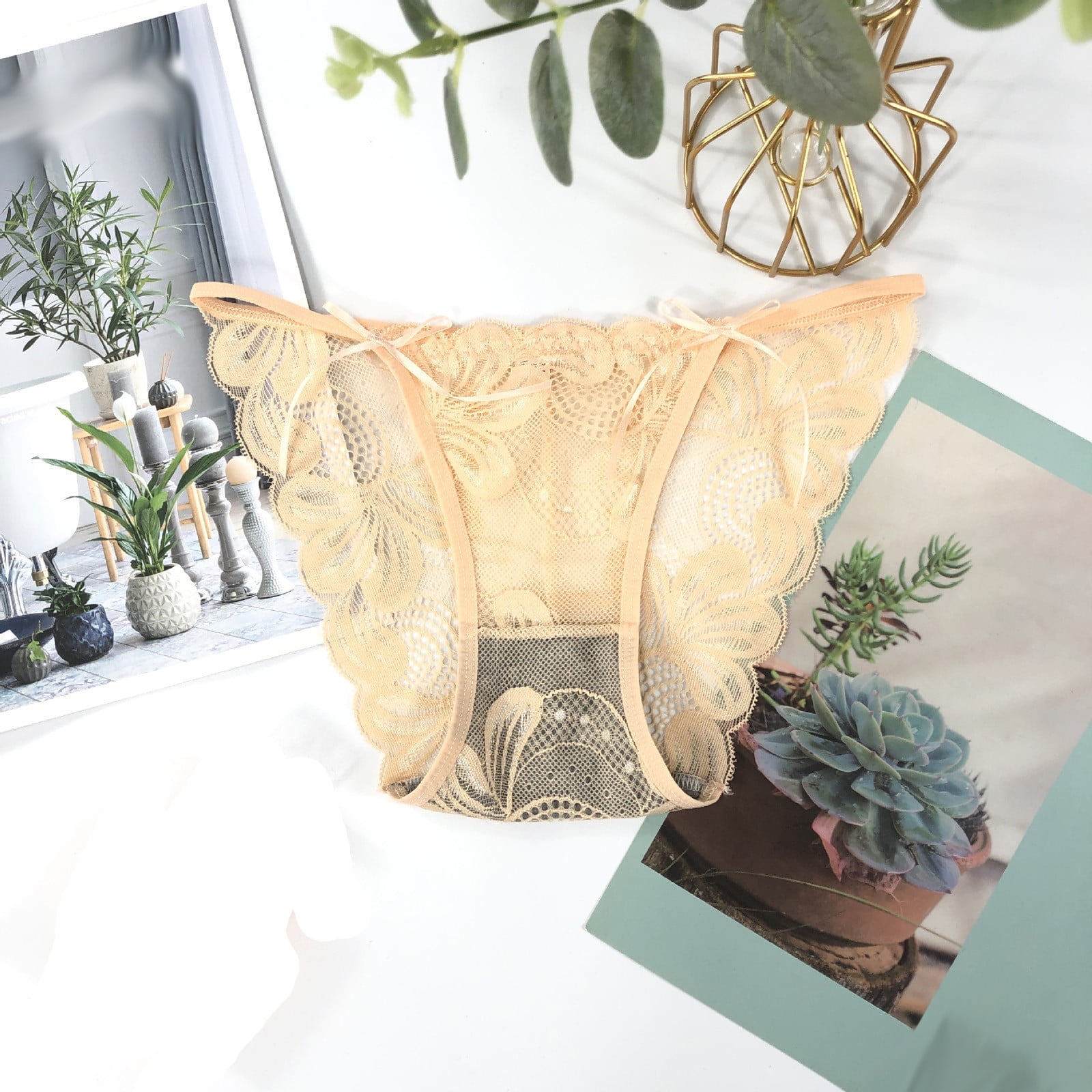 YWDJ Sexy Thongs for Women Lace Lightweight No Show Sexy Underwear Low-Rise Panties Silky Comfy ...