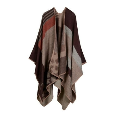 Odeerbi Women's Shawl Wraps, Fall Winter Poncho, Open Front Cardigan, Dark Gray - Walmart.com