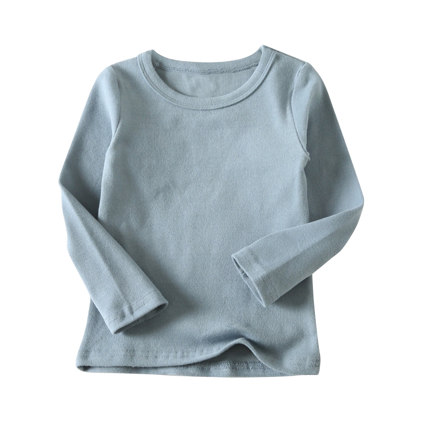 YWDJ Toddler Boy Shirt Kids Girls Shirts Fashion Solid Color Round Neck Long Sleeve Tops Light ...