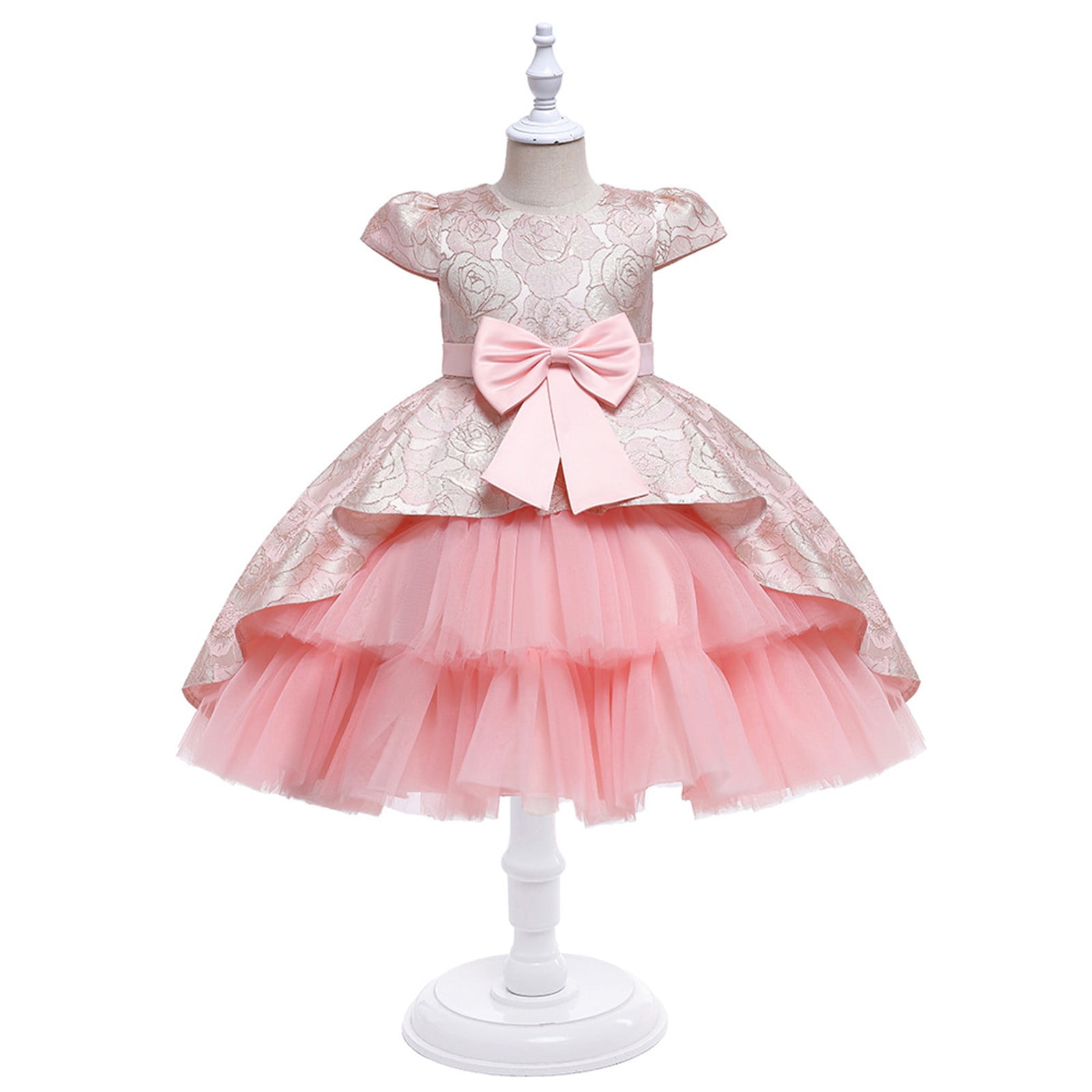 YWDJ Toddler Girl Party Dresses Party Bubble Sleeve Dress Girl Princess ...