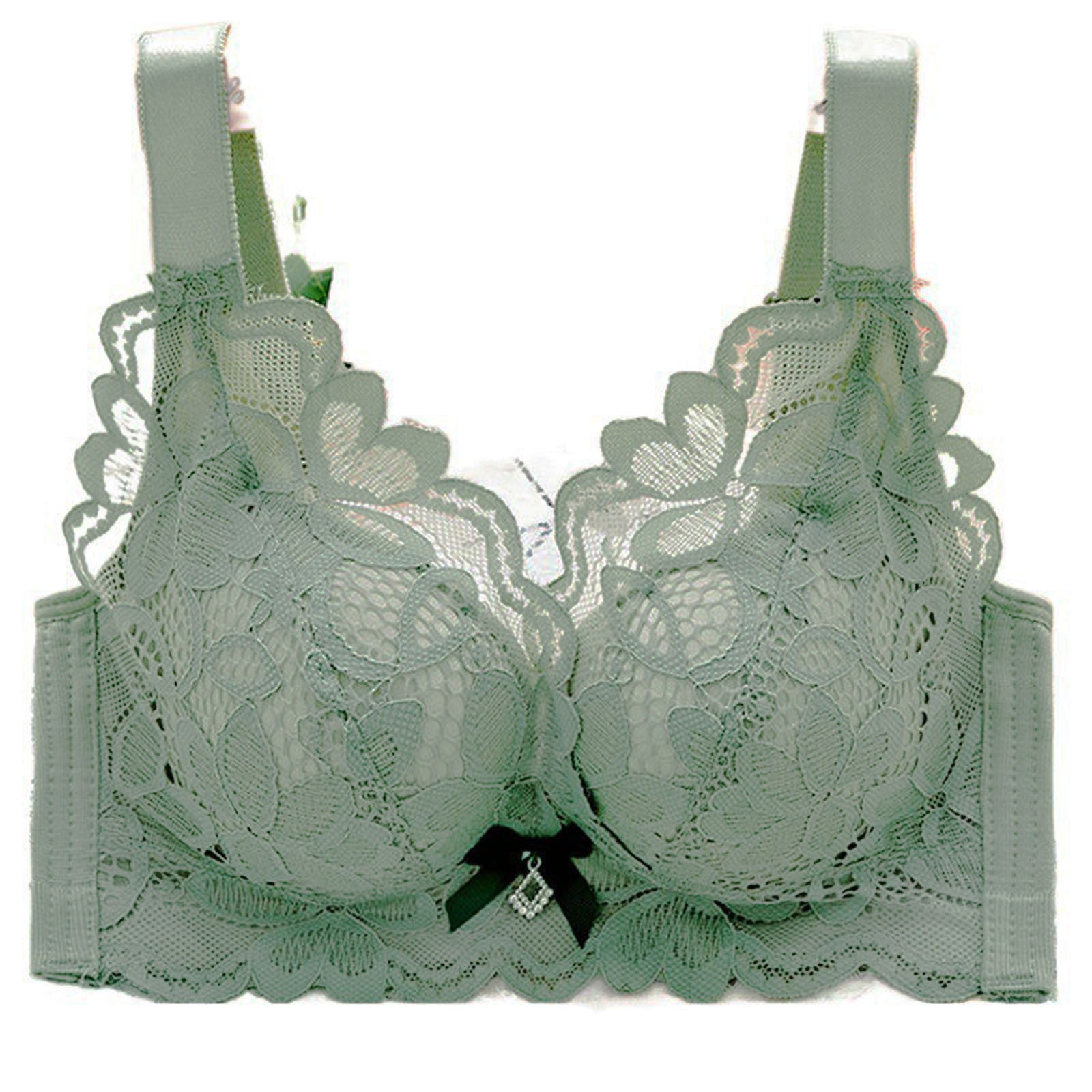YWDJ Womens Bras No Wire Plus Size Push up Wireless Comfort Straps Lace ...