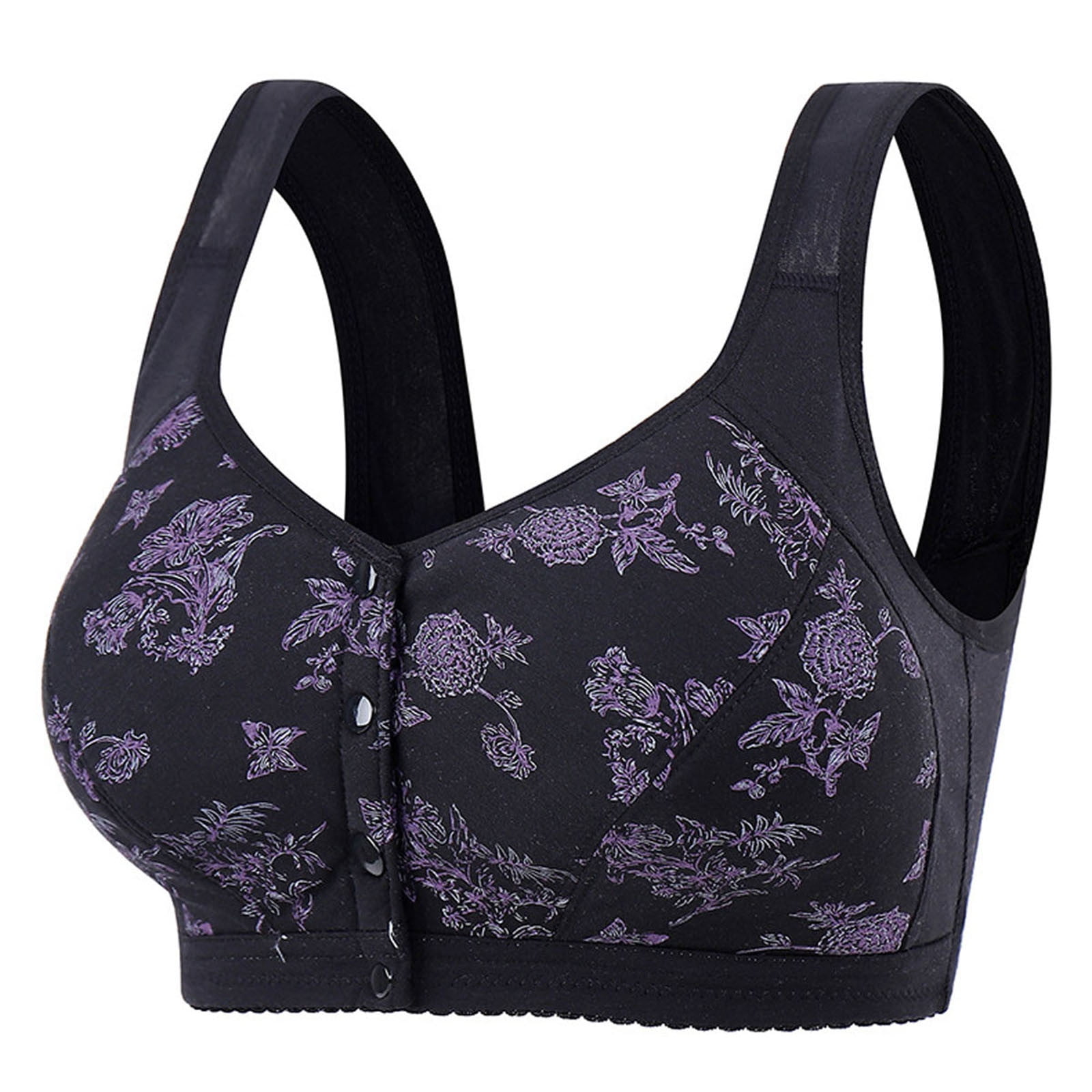 YWDJ Womens Bras No Wire Plus Size Front Closure Push up Wireless Full ...