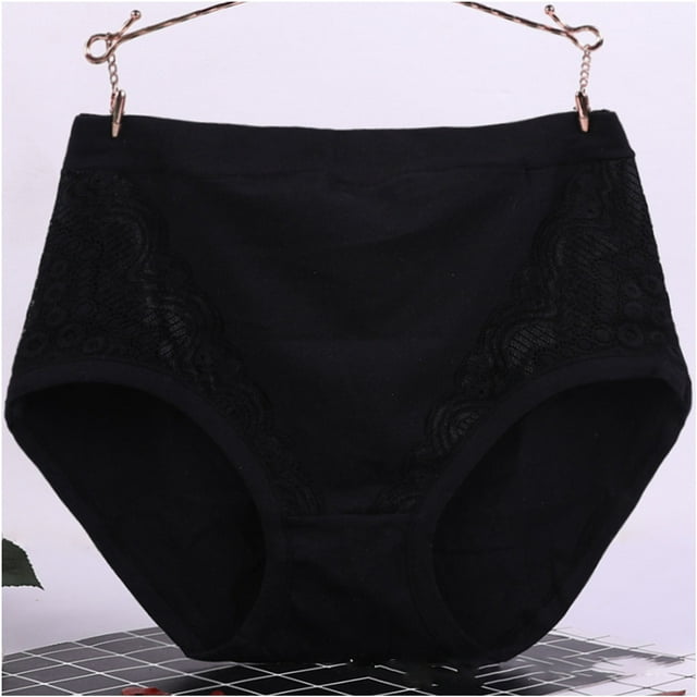 Ywdj Womens Cotton Panties Plus Size High Waist Lace Lightweight No