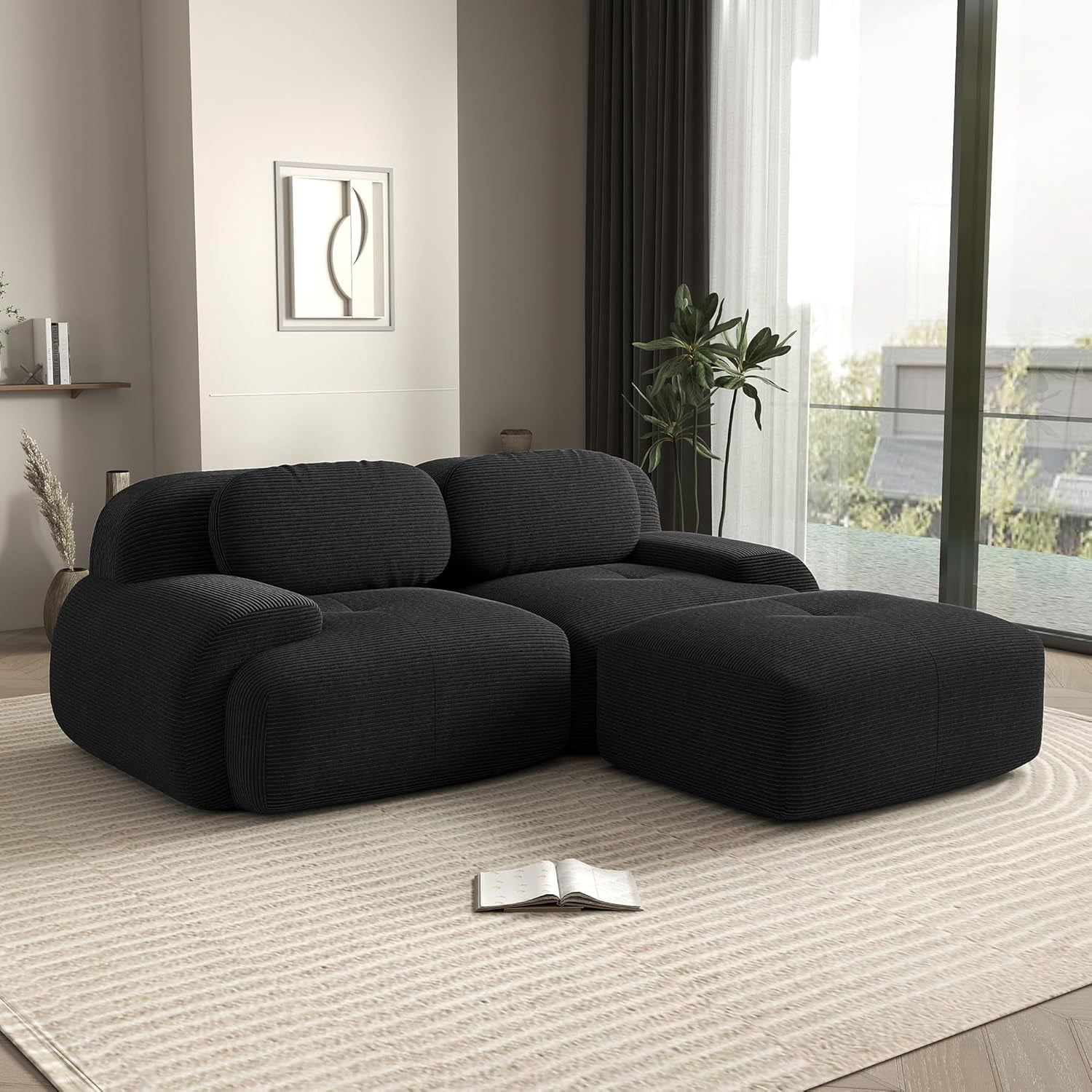YWEN 81.8 Inch L-Shaped Modular Sectional Sofa, 2-Seater Cloud Couch ...