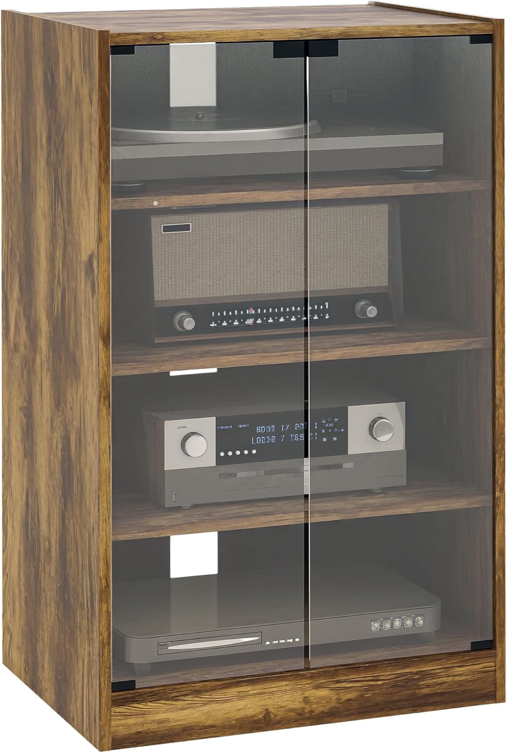 YWEN Media Cabinet, 4-Tier Stereo Cabinet for Record Player, Gaming ...