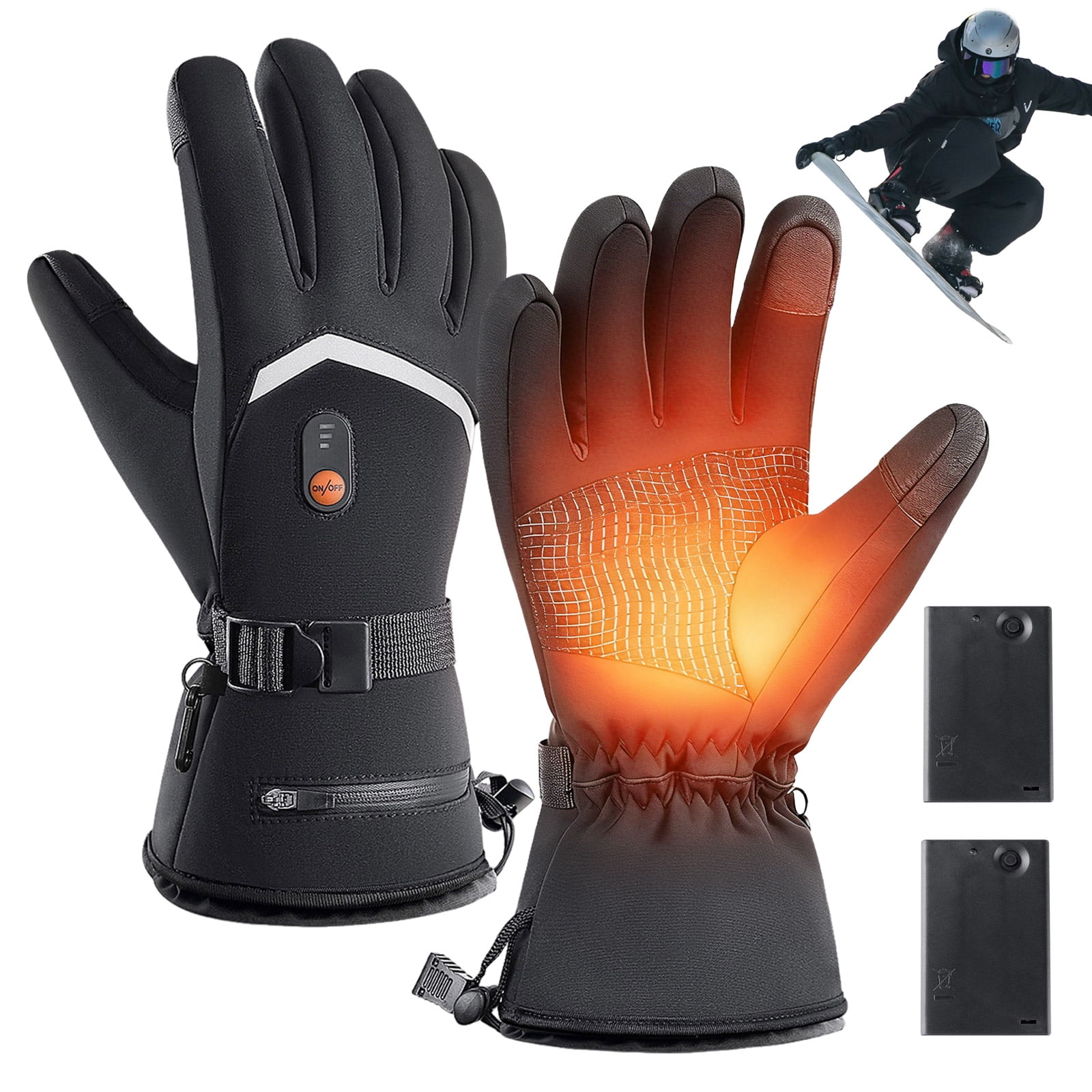 YWIYIUD 1 Pair Rechargeable Heated Gloves for Men & Women , Electric ...