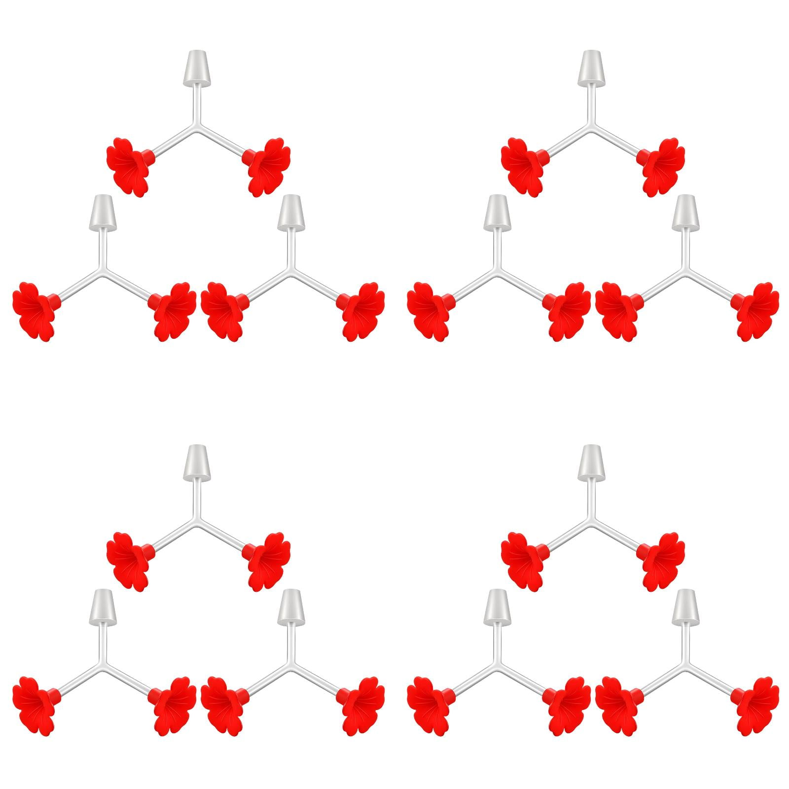 YWIYIUD 12 Packs Floral Hummingbird Feeder Tubes and Stoppers, Red ...
