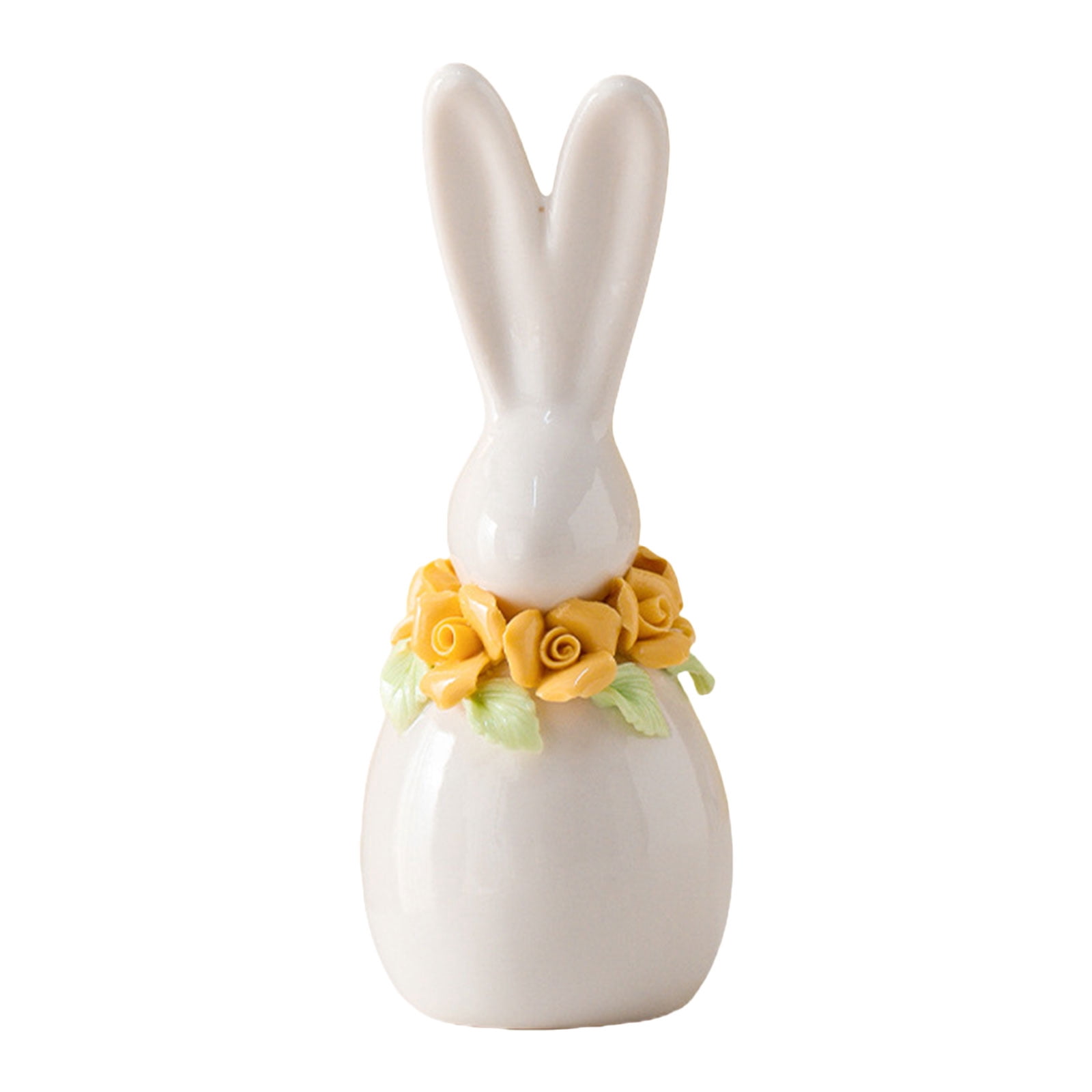 YWIYIUD 1PC Spring Easter Ceramic Rabbit with Flower Figurine, Home and ...
