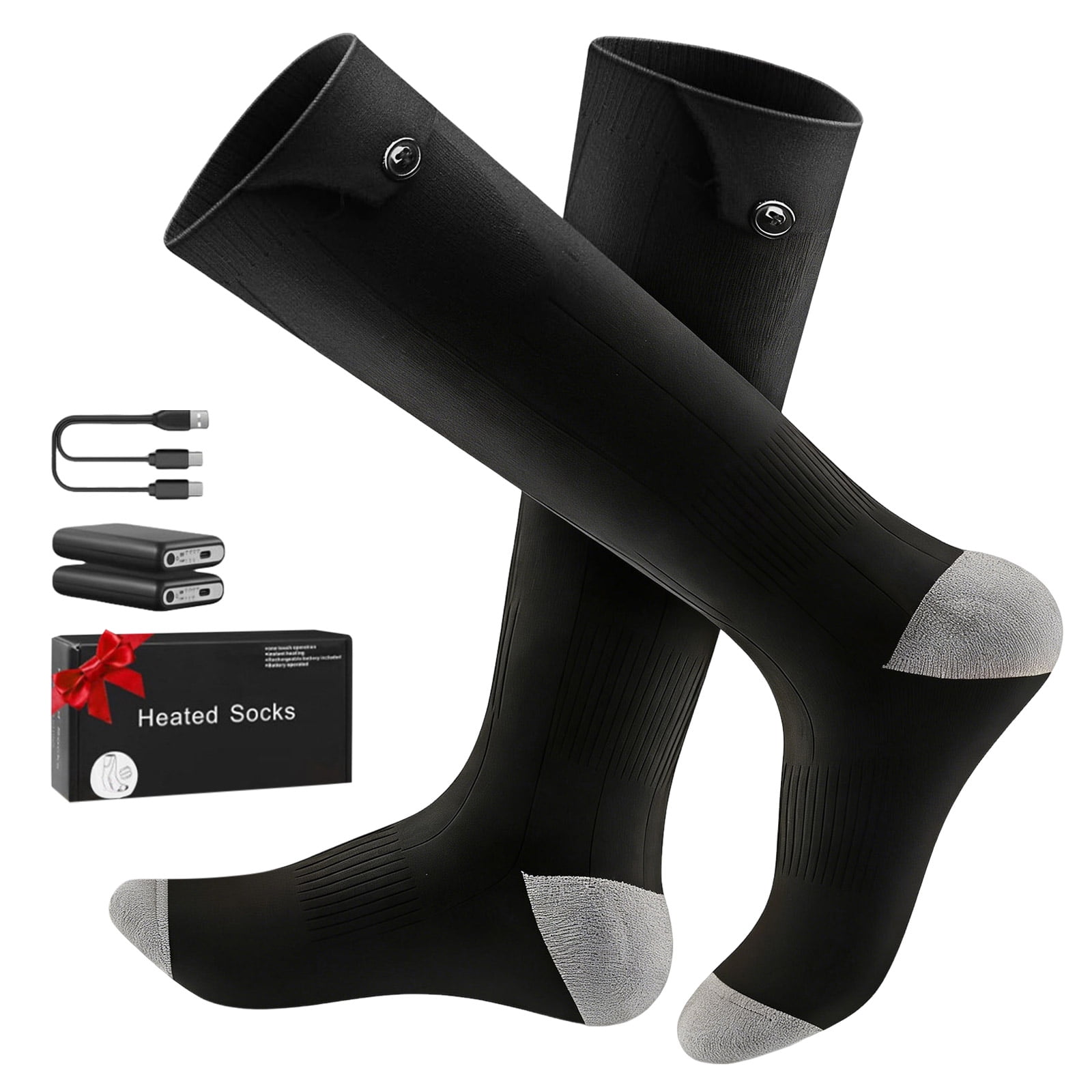 YWIYIUD 1Pair Heated Socks APP Control for Men Women, 5000mAh Battery ...