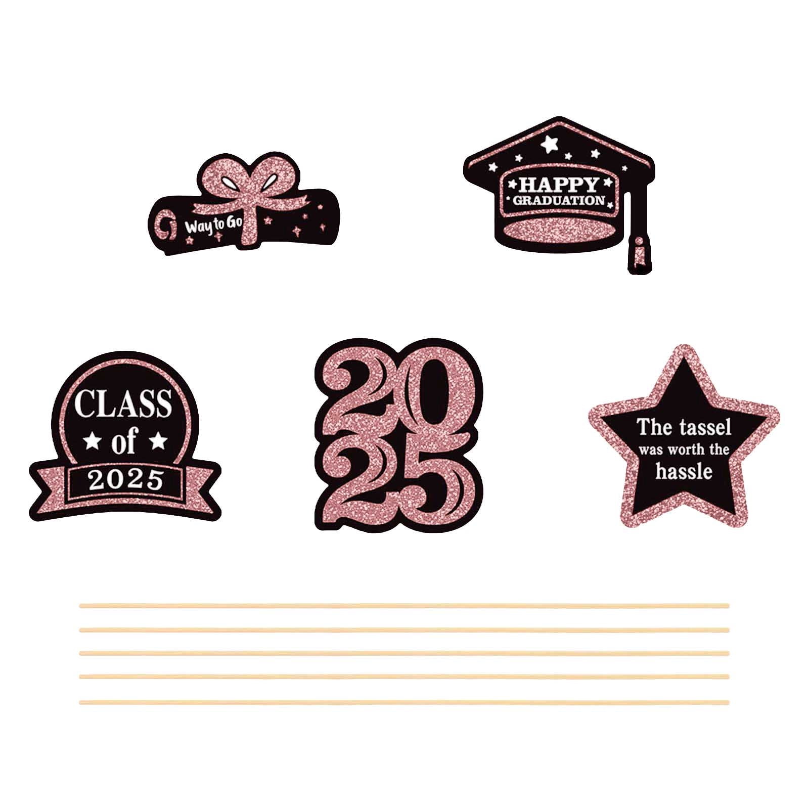YWIYIUD 1Pcs Congrats 2025 Cake Topper Glitter Diploma Grad Cap Cake ...