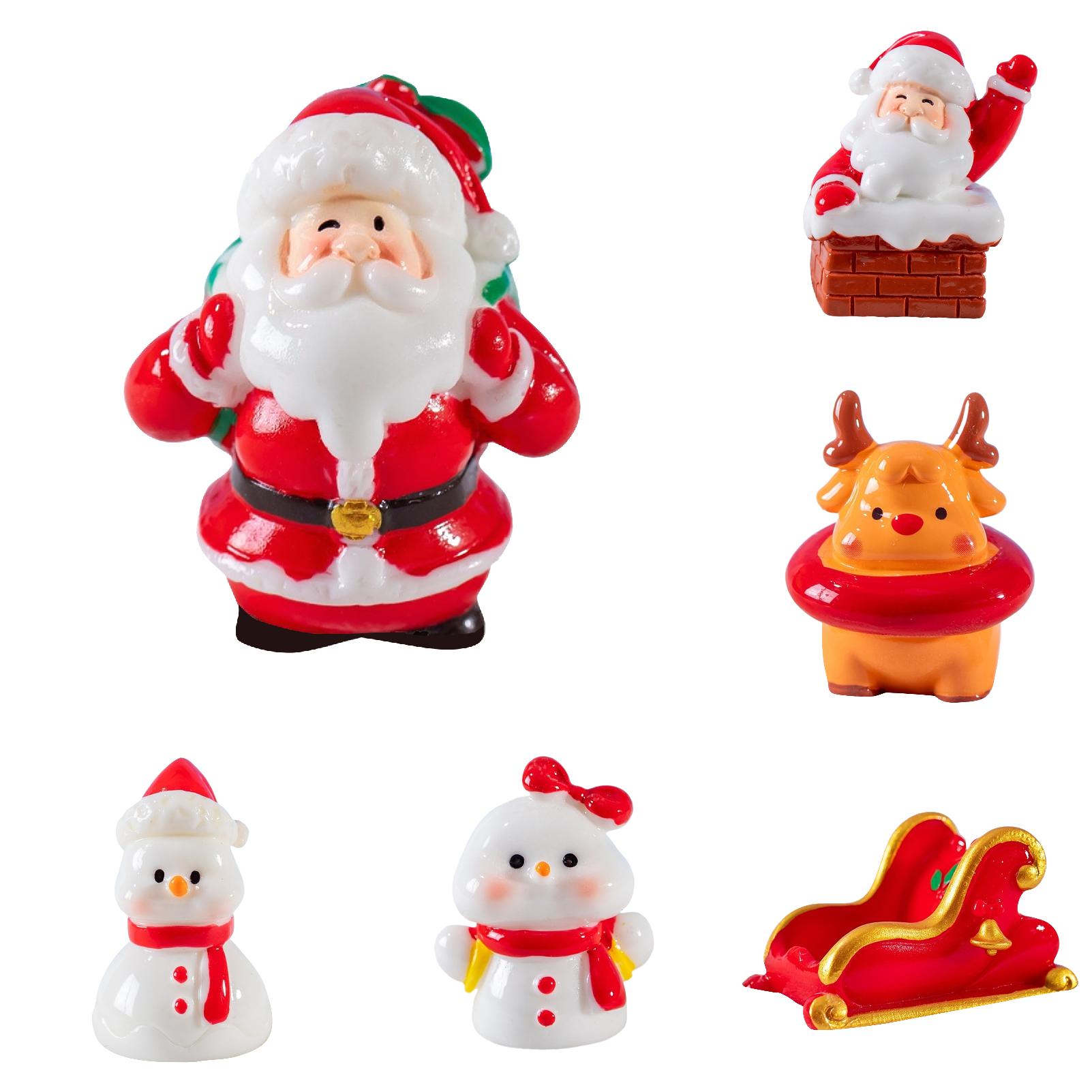 YWIYIUD 1inch Mini Santa Figurines Miniature Christmas Figurines Resin ...