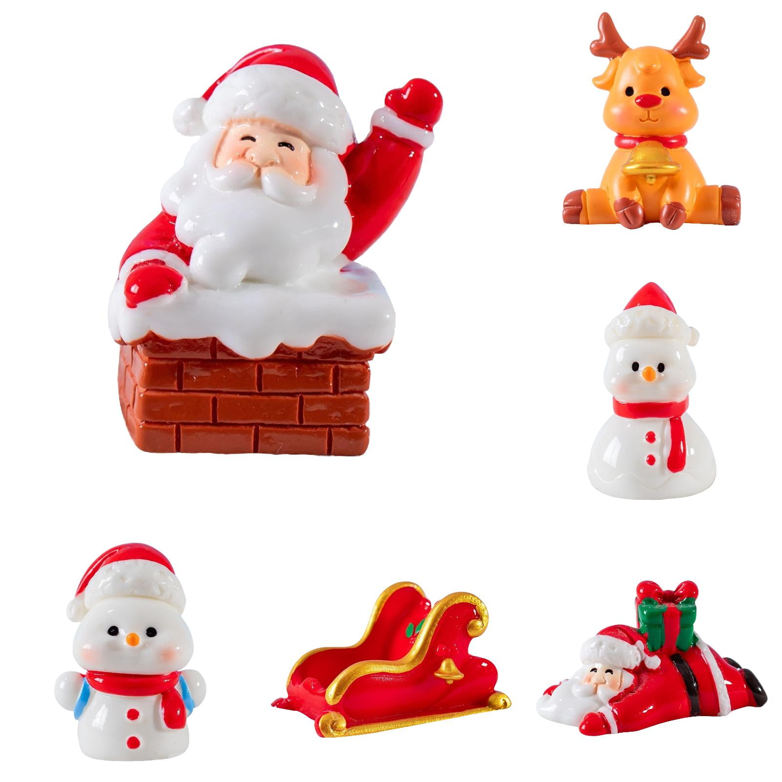 YWIYIUD 1inch Mini Santa Figurines Miniature Christmas Figurines Resin ...