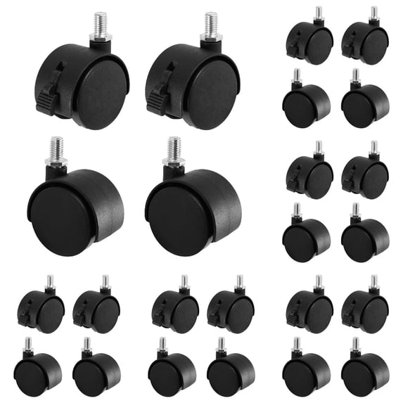 YWIYIUD 24 Pcs 1.6 Inch Swivel Stem Caster Wheels Replacement Casters ...