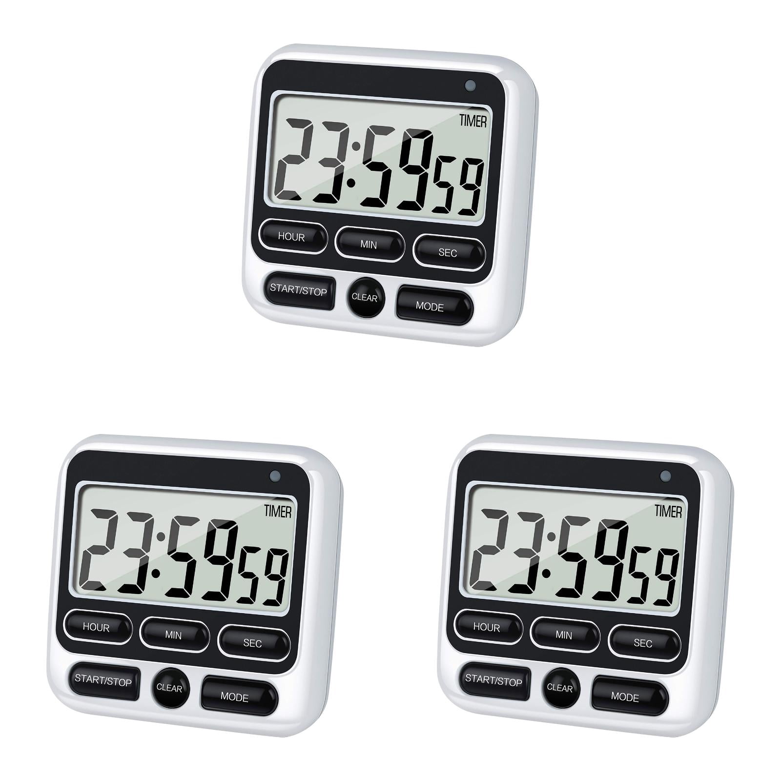 YWIYIUD 3PCS Digital Kitchen Timer 24 Hour Clock and Alarm Function ...