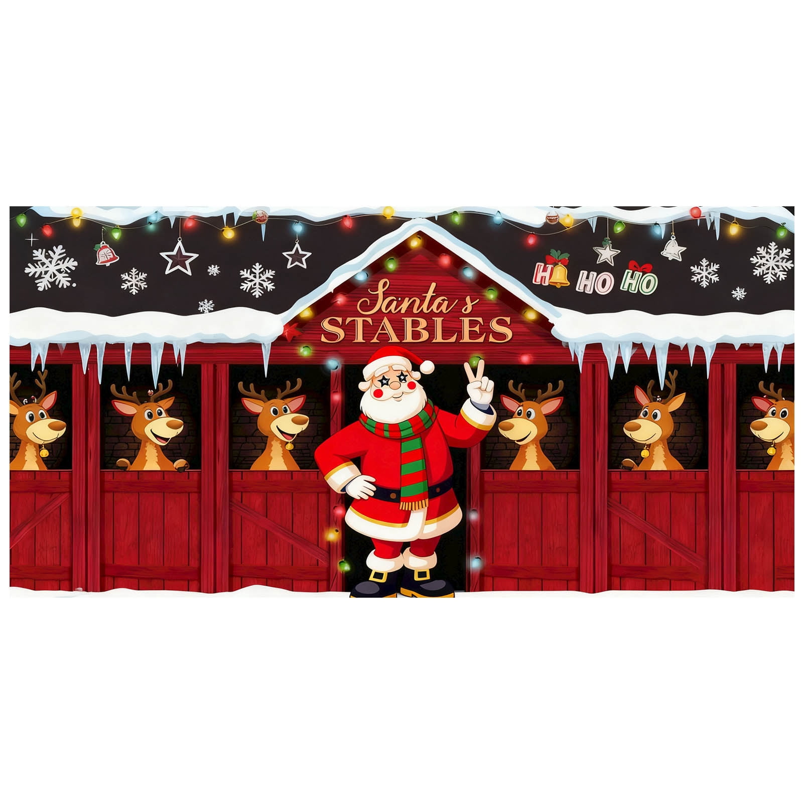 YWIYIUD Christmas Garage Door Cover 7x16ft Merry Christmas Garage Door ...