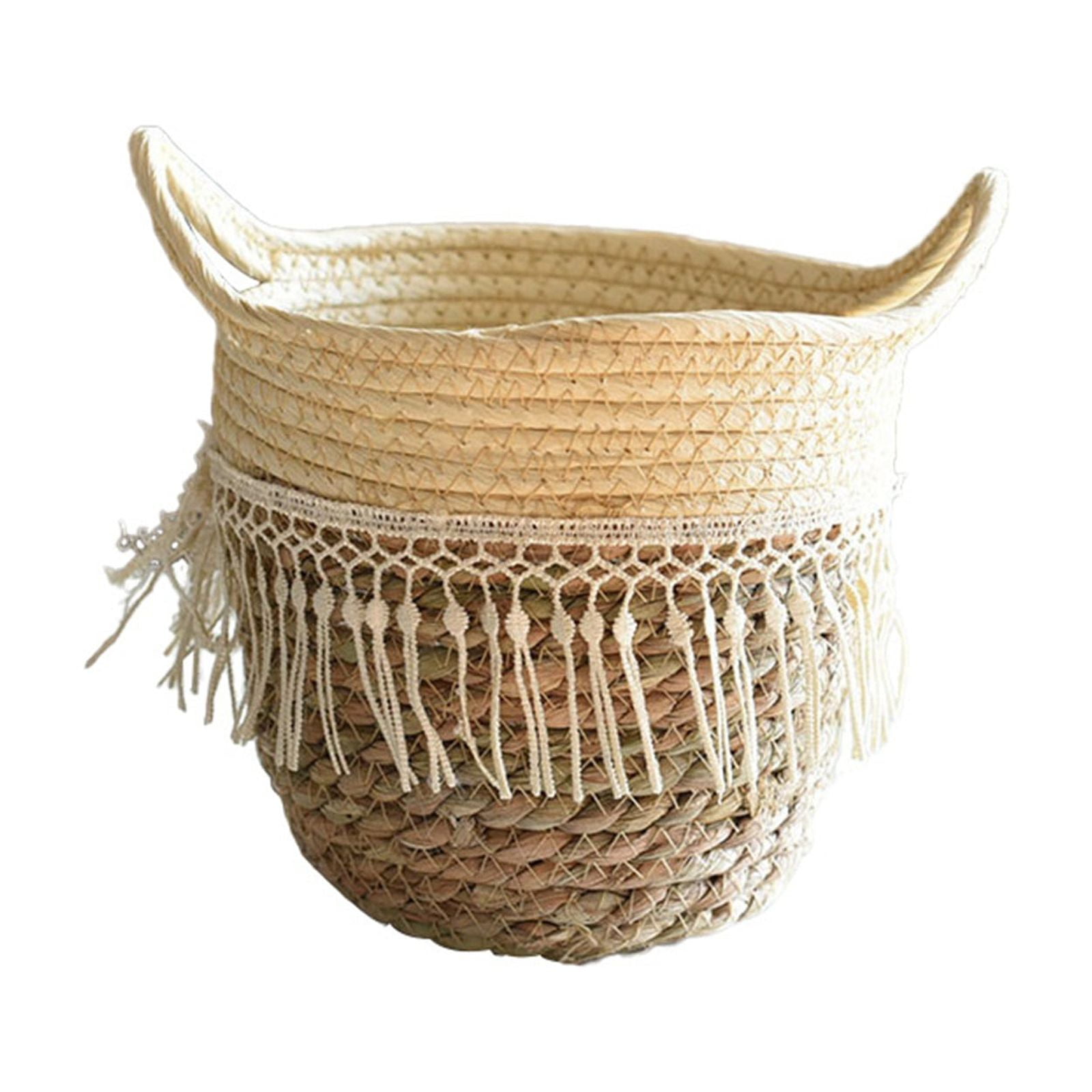 YWIYIUD Woven Straw Flower Pot Seagrass PlantersBasket Garden PlantPot ...