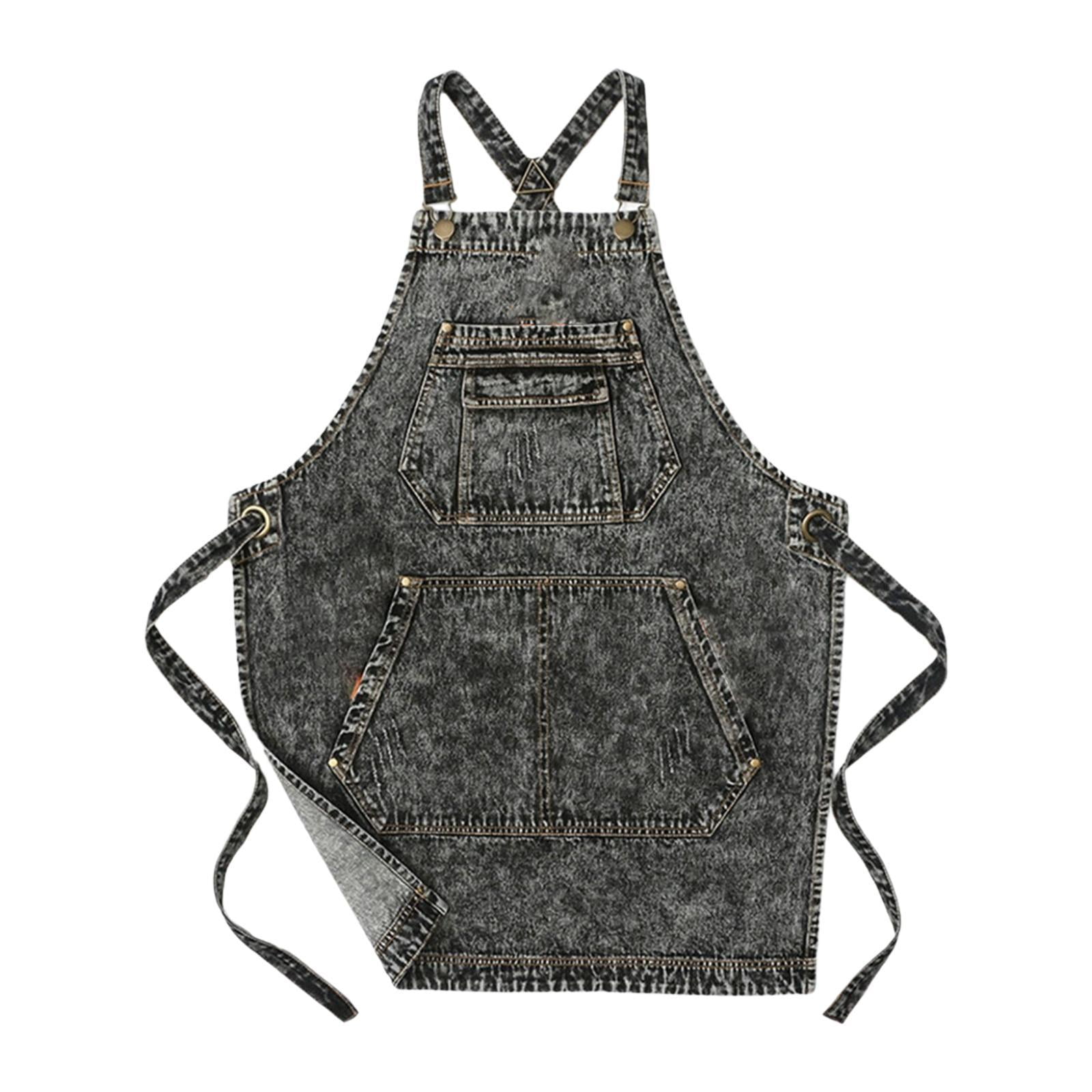 YWJLQH Chef Cooking Apron Garden Apron Cross Straps & Adjustable Jean ...