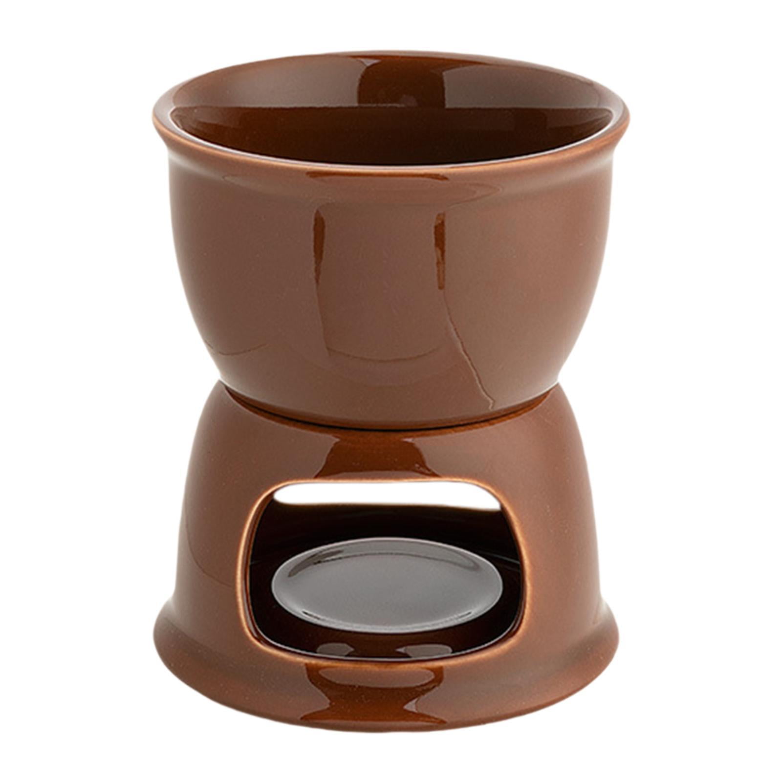 YWJLQH Chocolate Fondue Pot Ceramic Hot Pot Butter Warmer Melting Mug ...