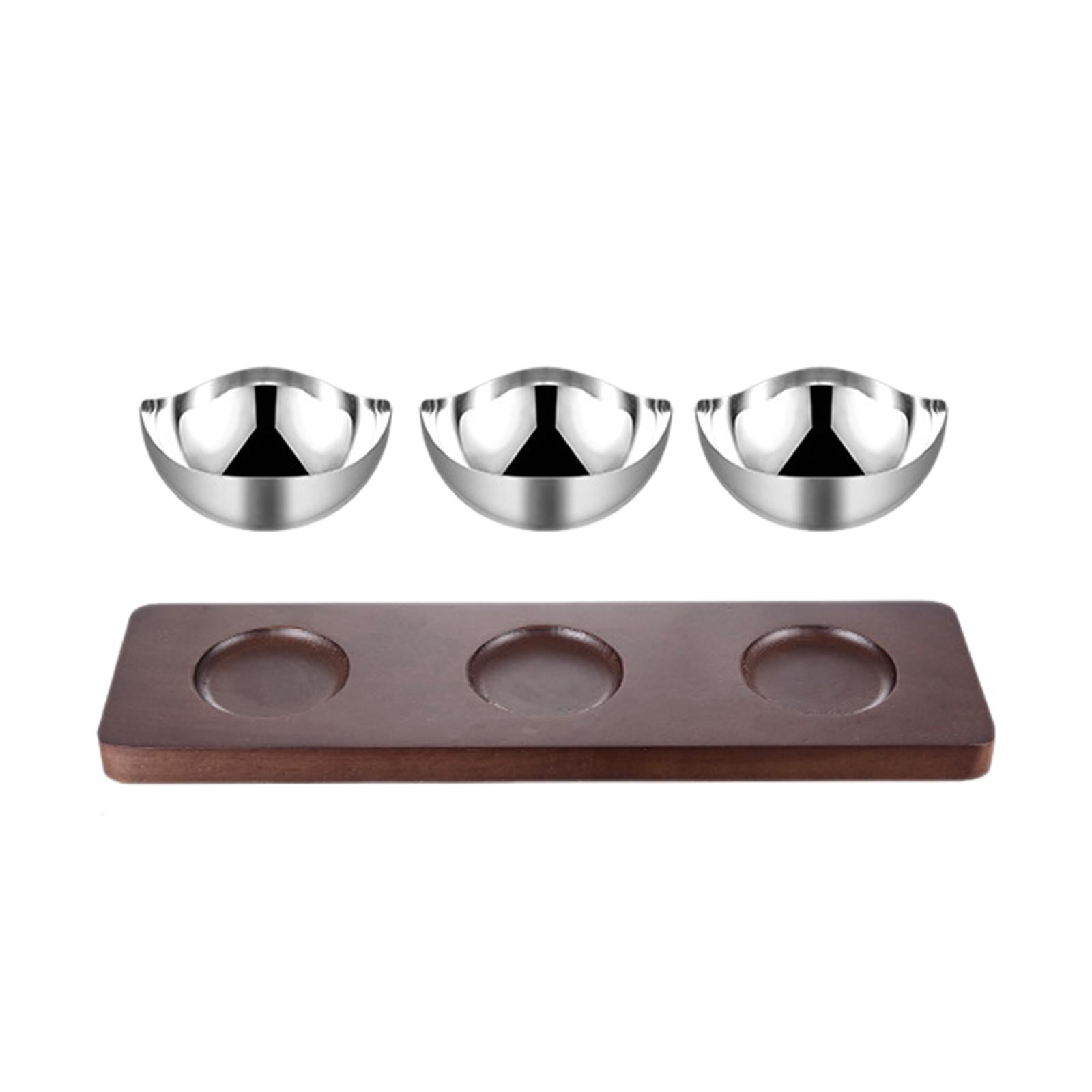 YWJLQH Dessert Bowls with Wood Tray Dessert Plate Rust Resistant ...