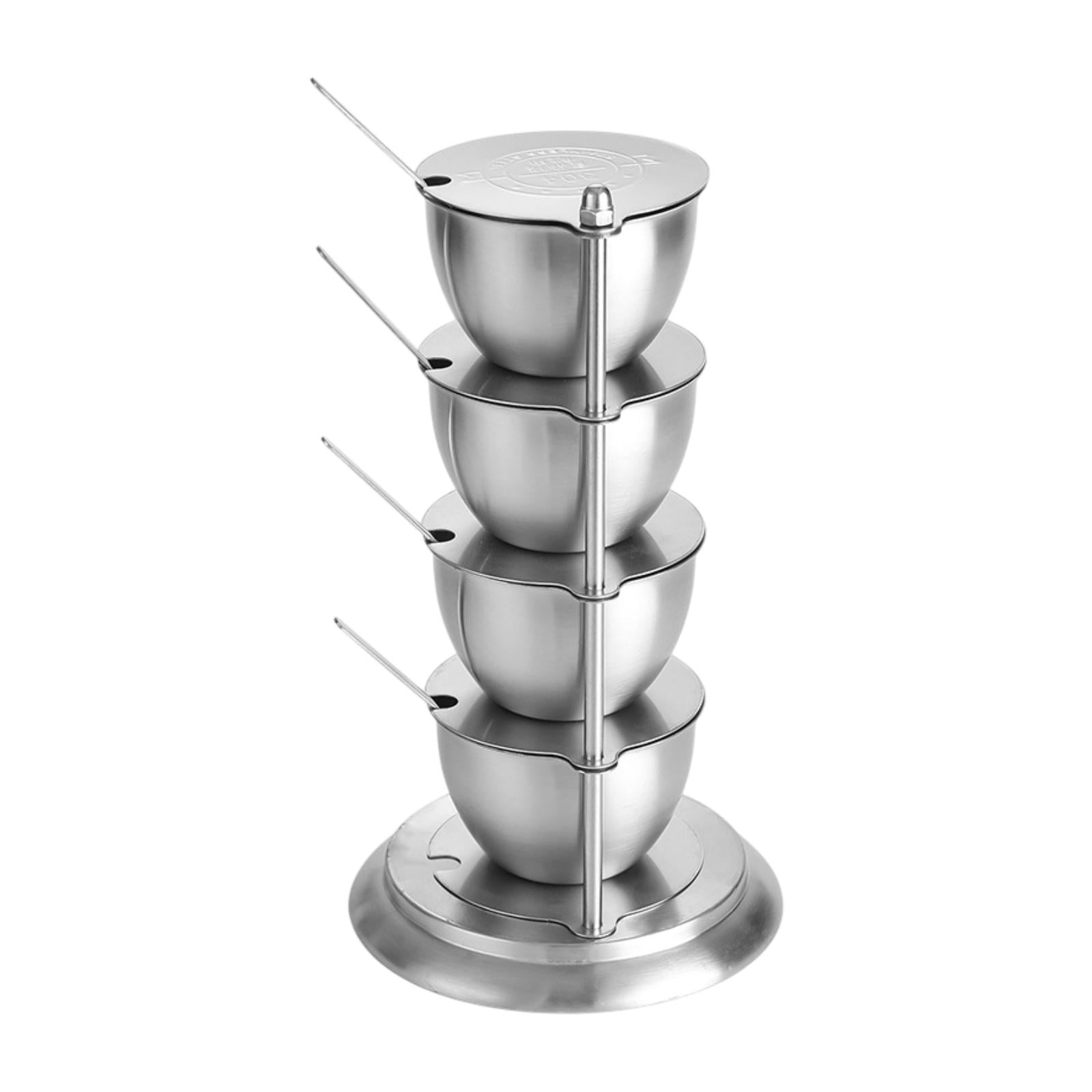 YWJLQH Seasoning Condiment Pots with Rotating Bracket Sturdy Portable ...