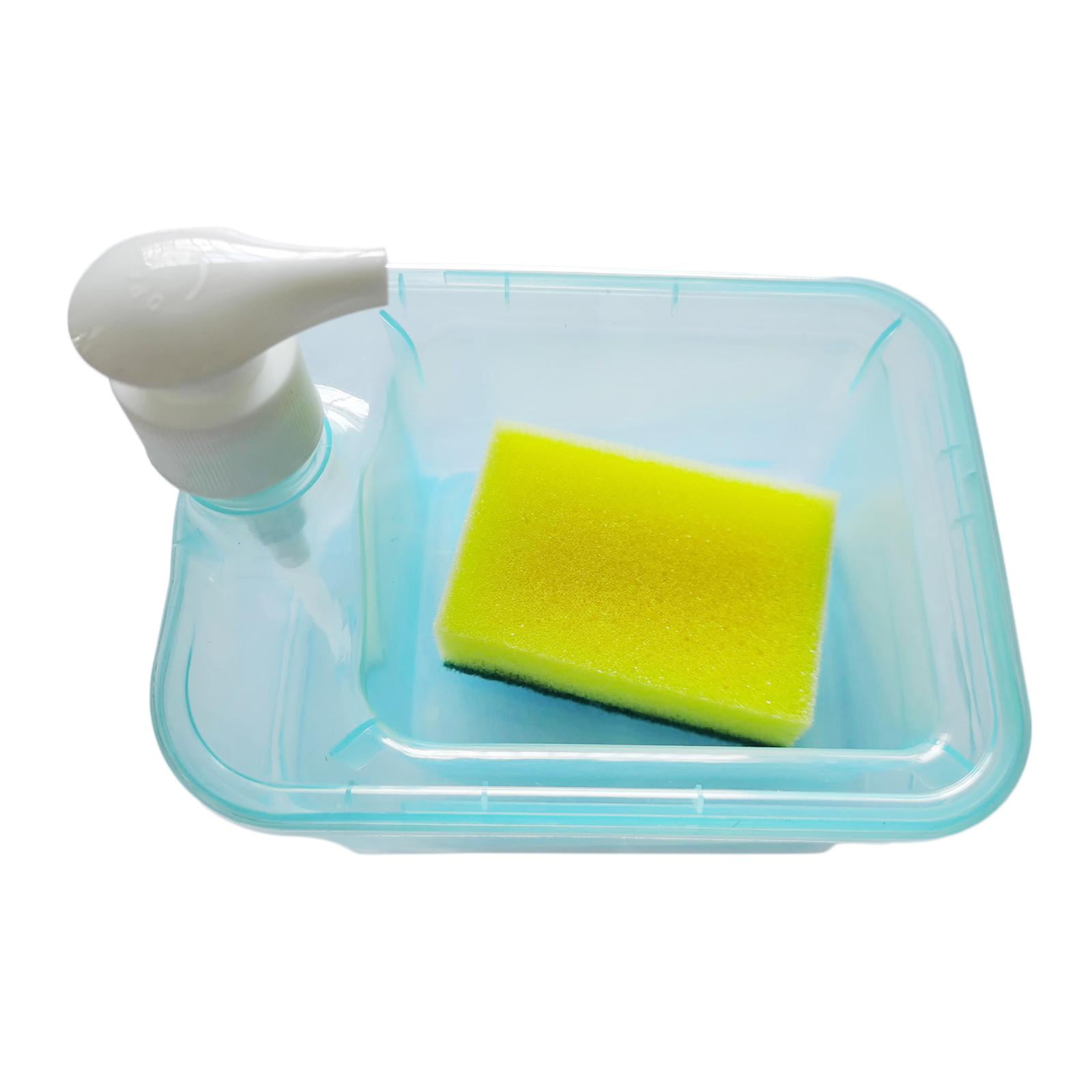 YWJLQH Soap Dispenser and Scrubber Holder 34oz Scrubber Holder Case ...