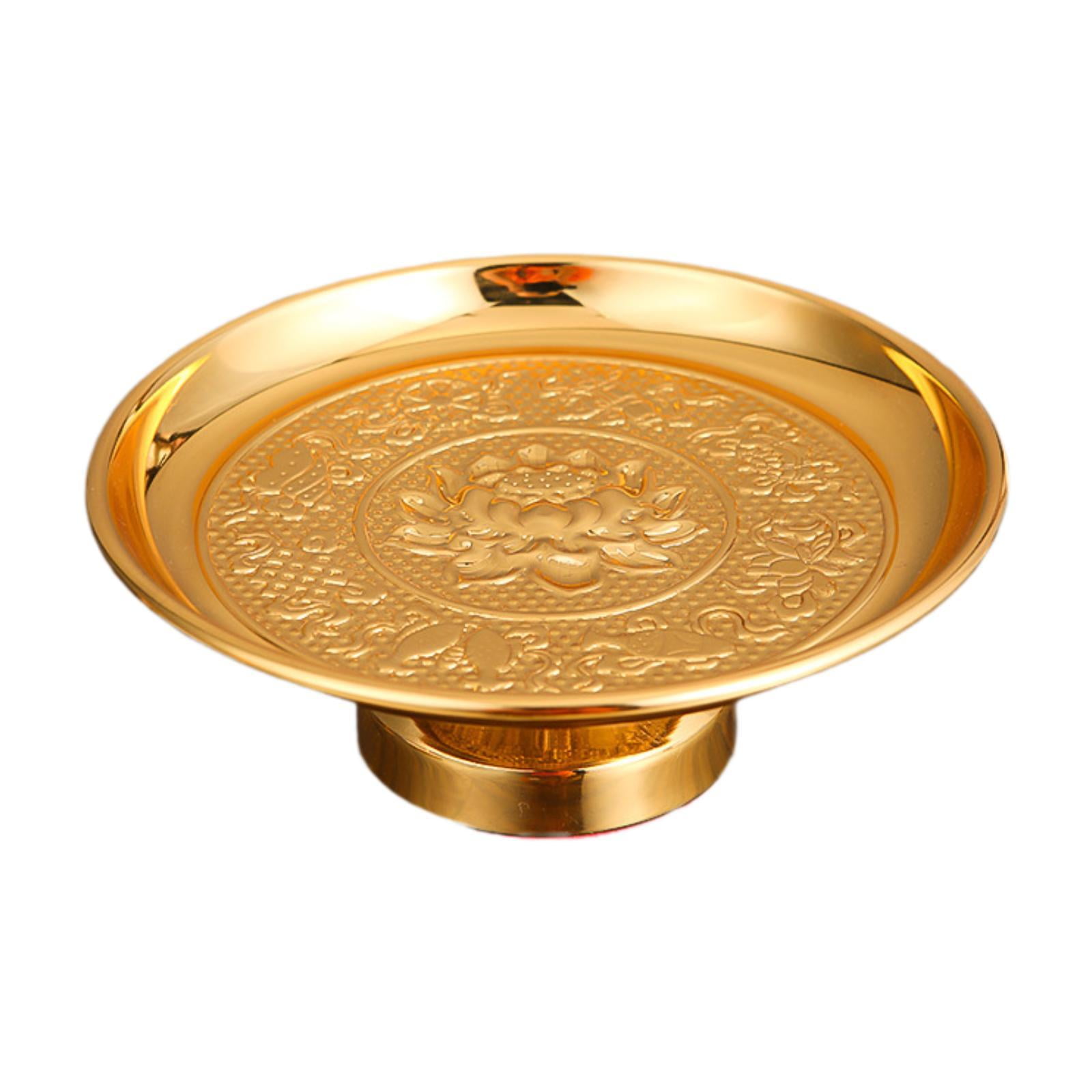 YWJLQH Temple Fruit Tray Stable Base Chinese Blessing Tray Alloy Footed ...