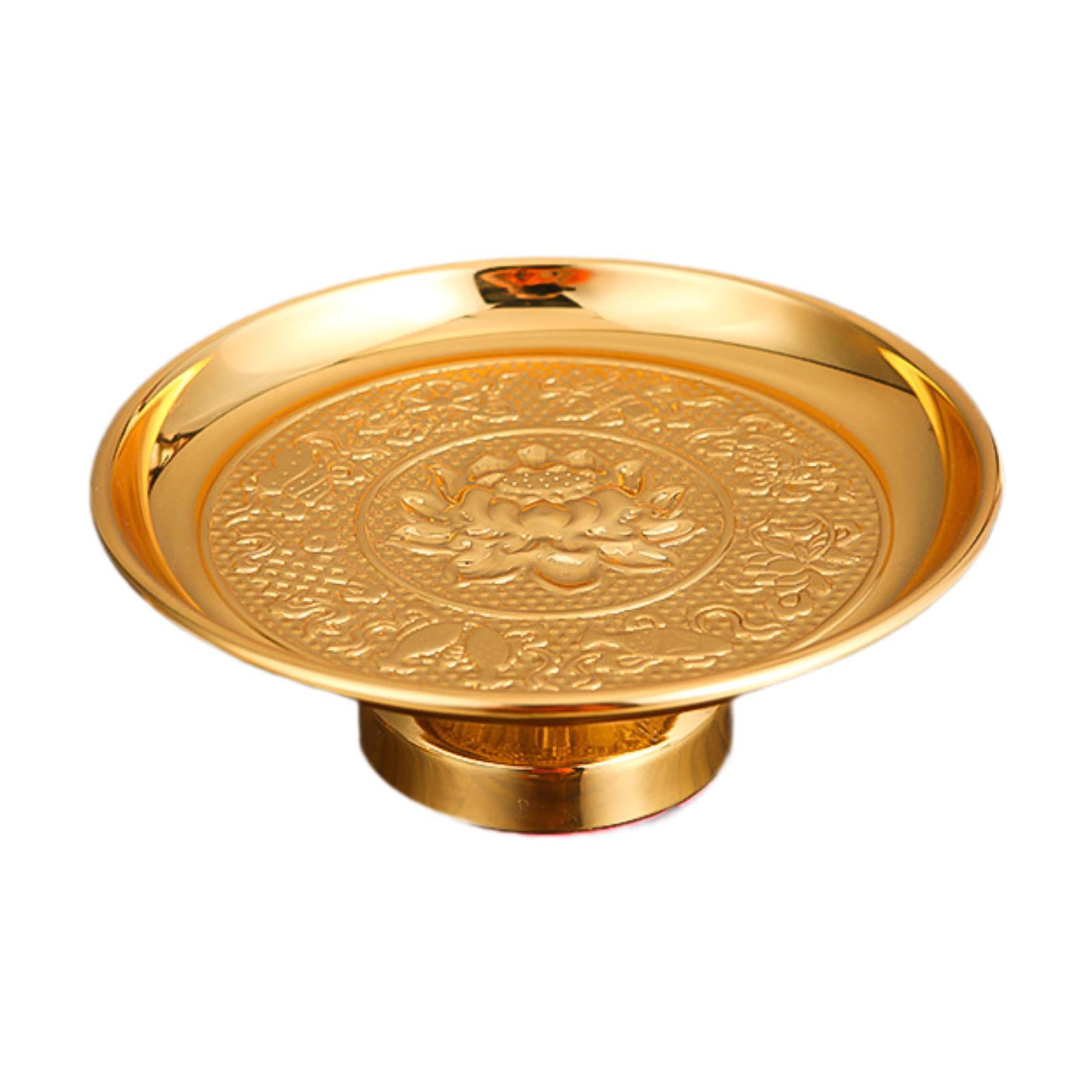 YWJLQH Temple Fruit Tray Stable Base Chinese Blessing Tray Alloy Footed ...