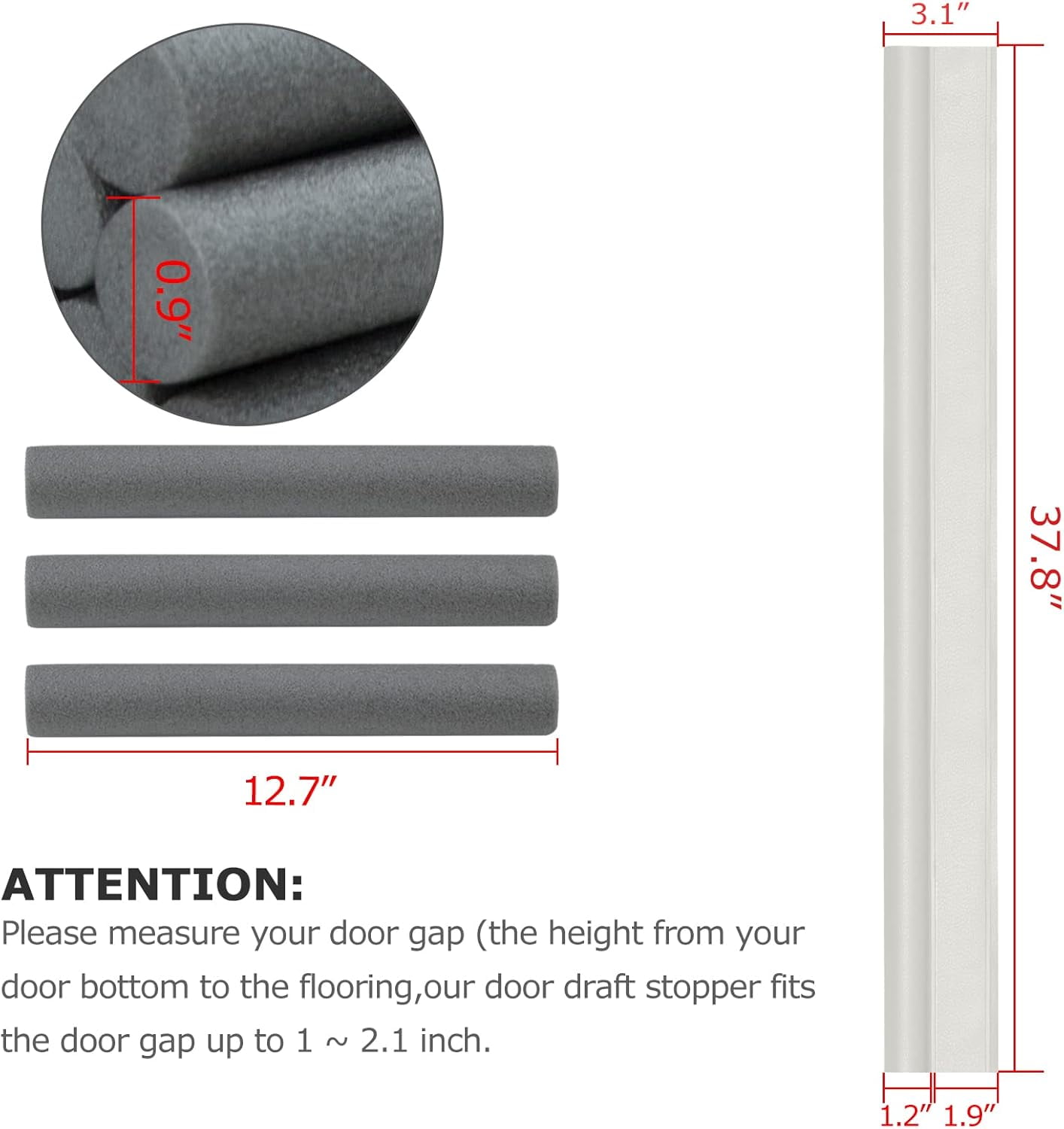 YWKJC Under Door Draft Stopper,Door Draft Blocker,Under The Door Draft ...