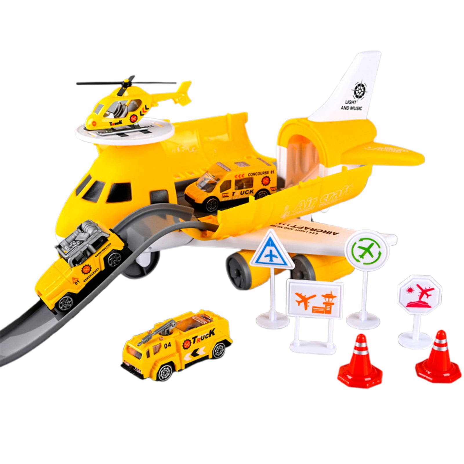 YWLINK Transport Plane Cargo Diecast Construction Vehicles And Playmat ...