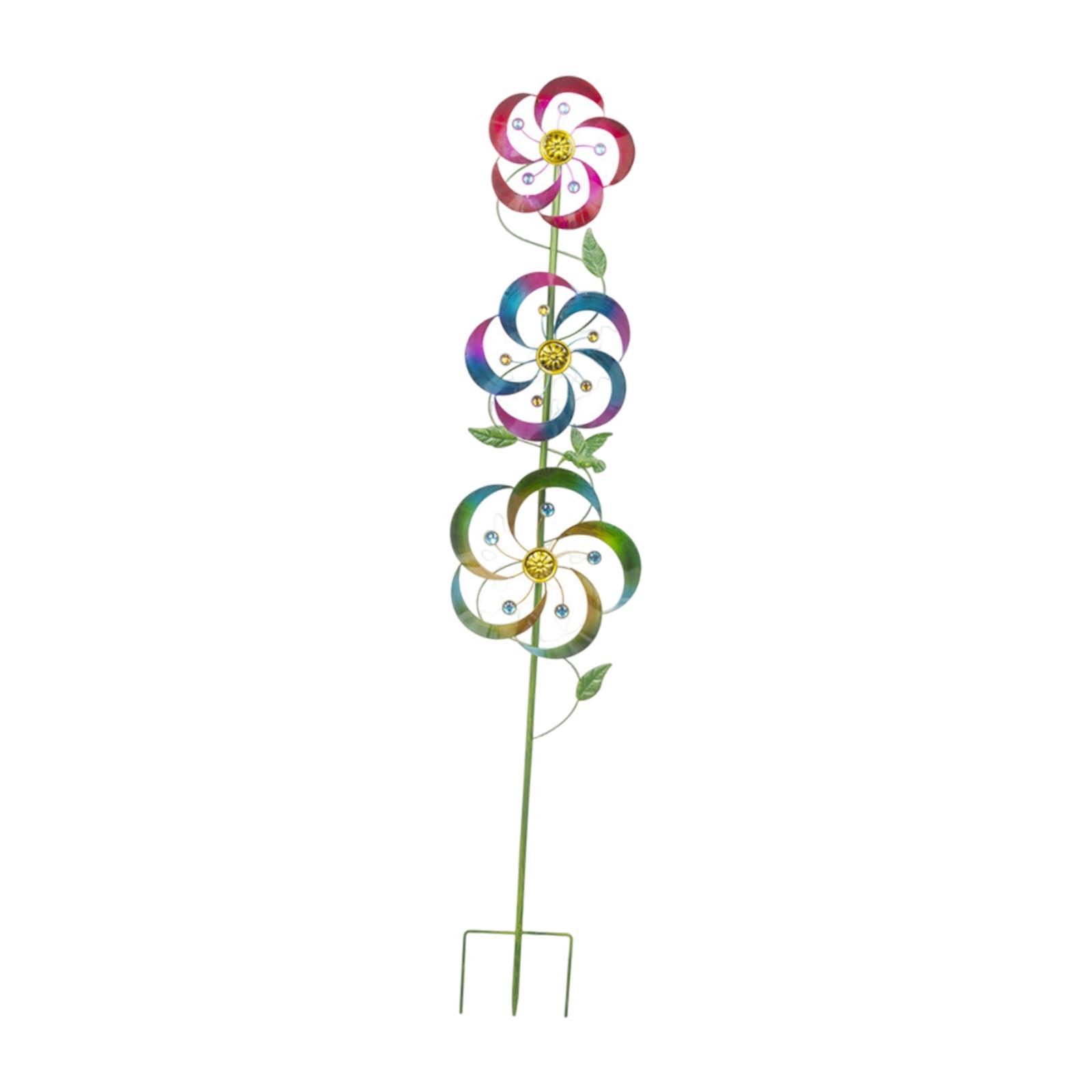 YWMJZEU 3 Layer Wind Sculpture Wind Spinner Craft Artwork for Pathway ...
