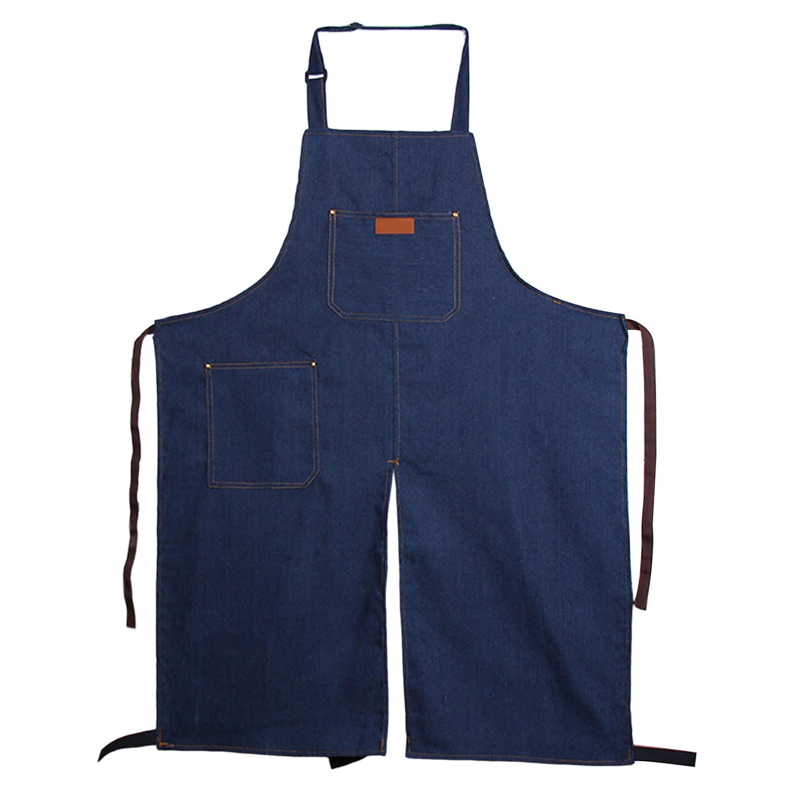 YWMJZEU Brief Pottery Denim Split Leg Apron Leather Tool Aprons for ...
