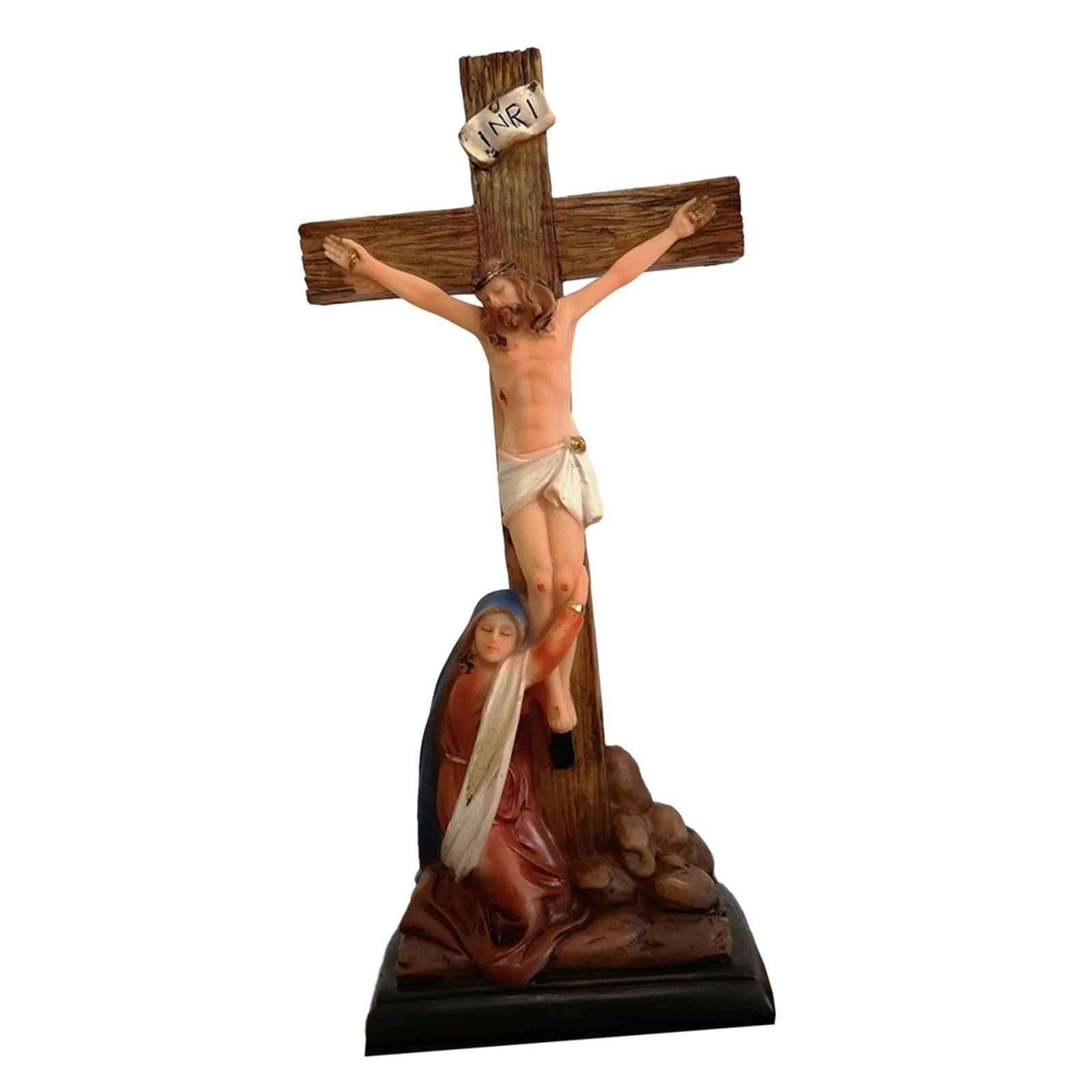 YWMJZEU Catholic Sculpture Artwork Catholic Figure Religious Holy Desk ...