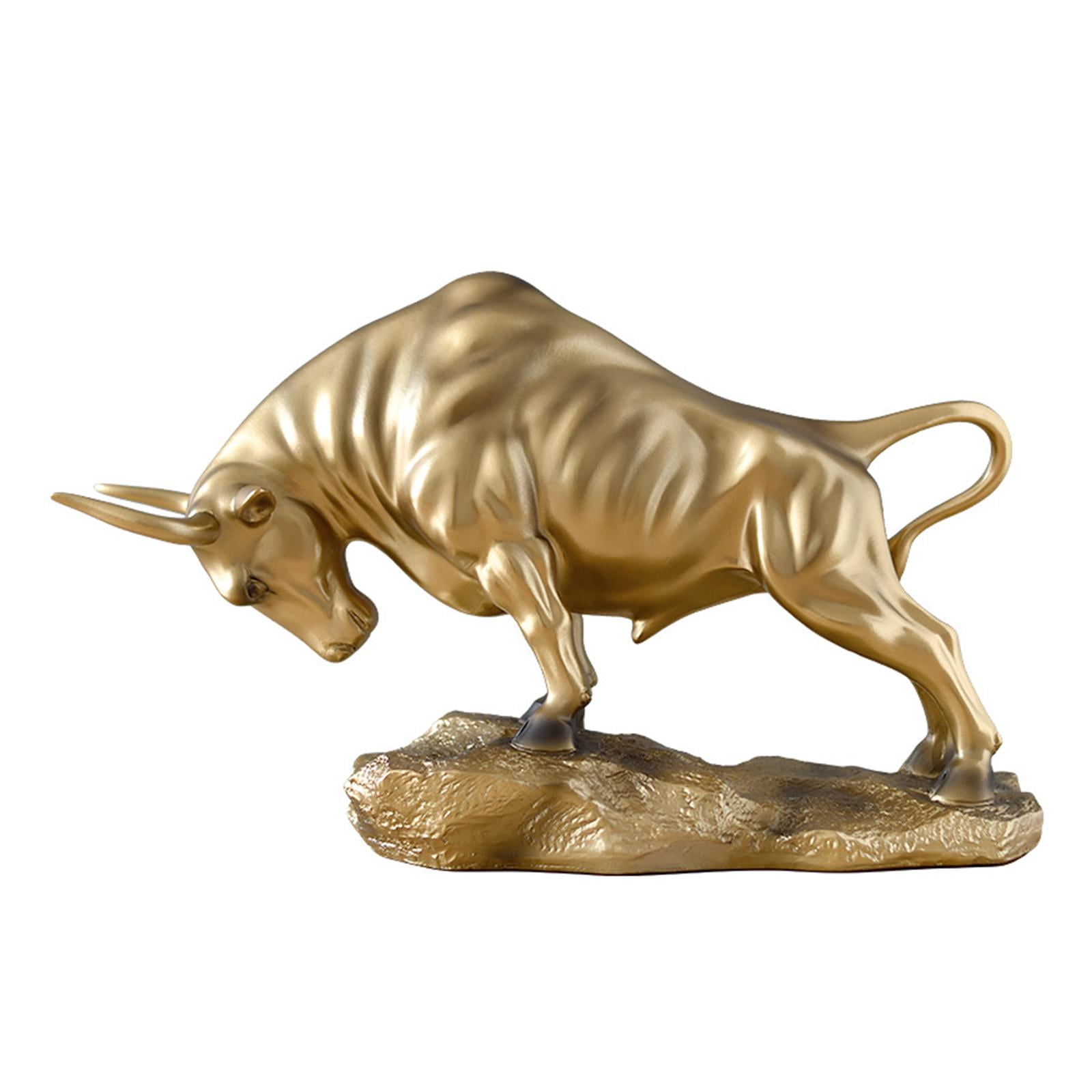 YWMJZEU Creative Bull Figurine Cattle Statue Feng Shui Sculpture ...